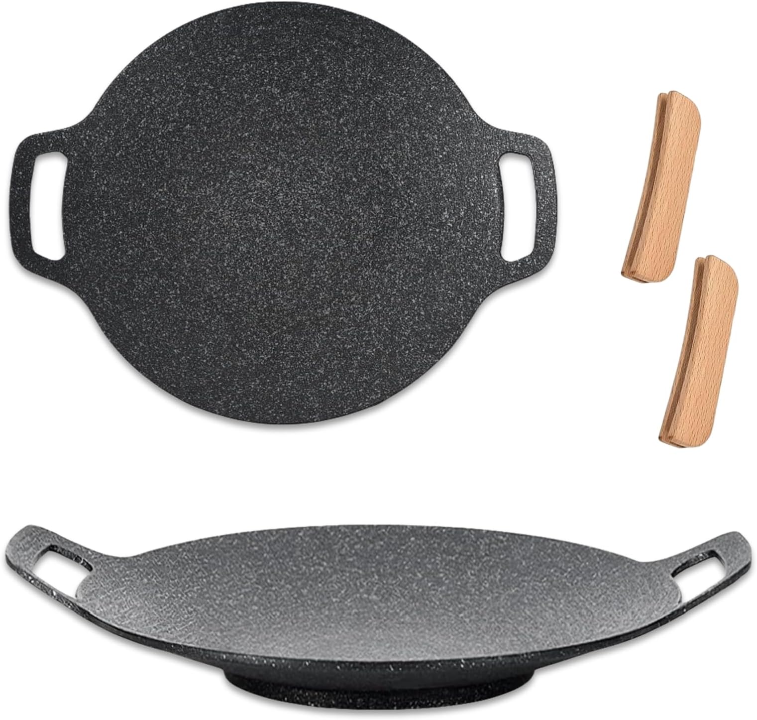 Amazon.co.jp: ALKAID マルチグリドル 鉄板 ih 直火 33cm 軽量 グリドルパン 焼肉 bbq シーズニング不要 アウトドア シリコーンとってカバー付き 収納袋付き ...