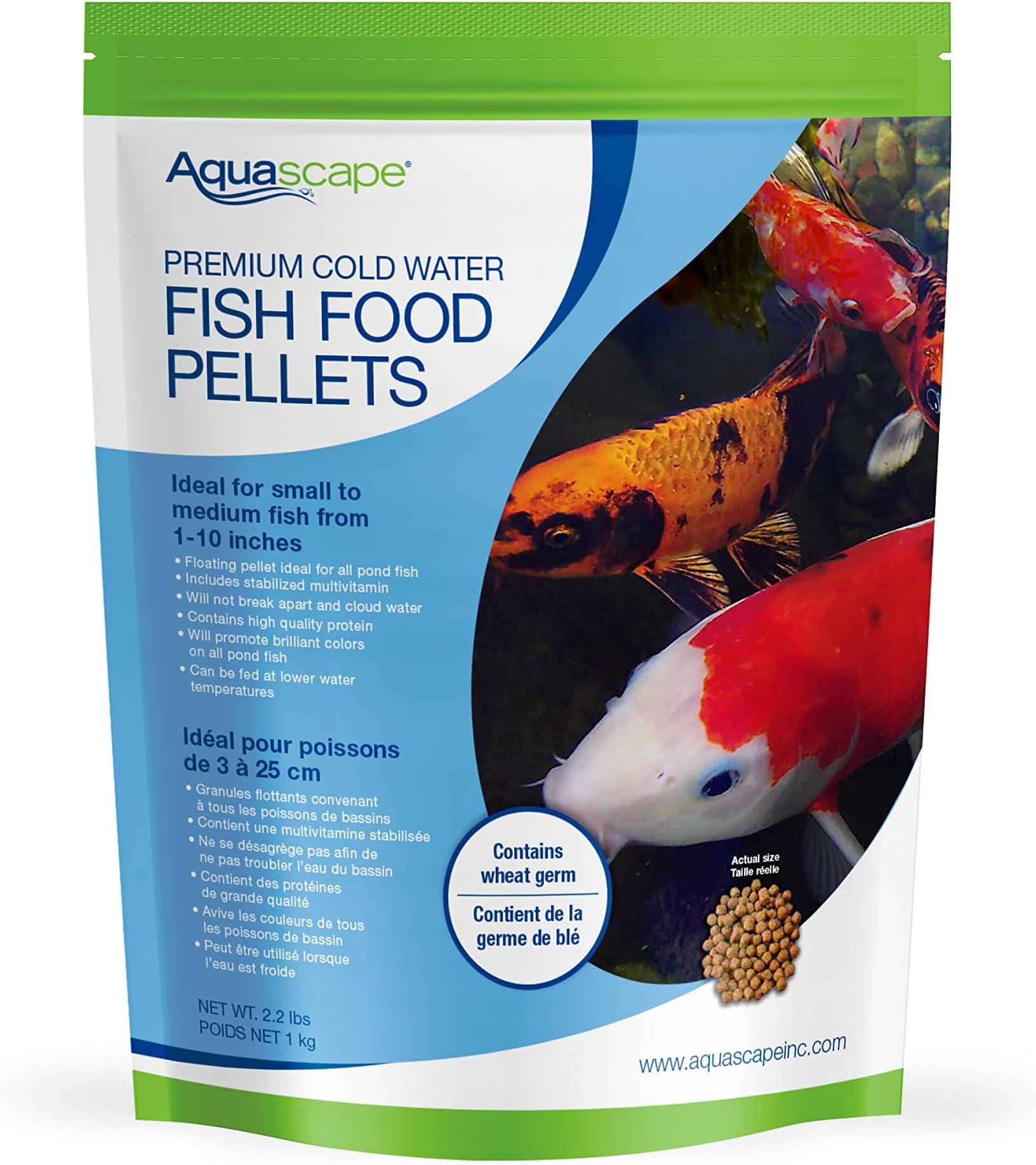 Aquascape Premium Cold Water Fish Food Pellets for Small to Medium Koi ...