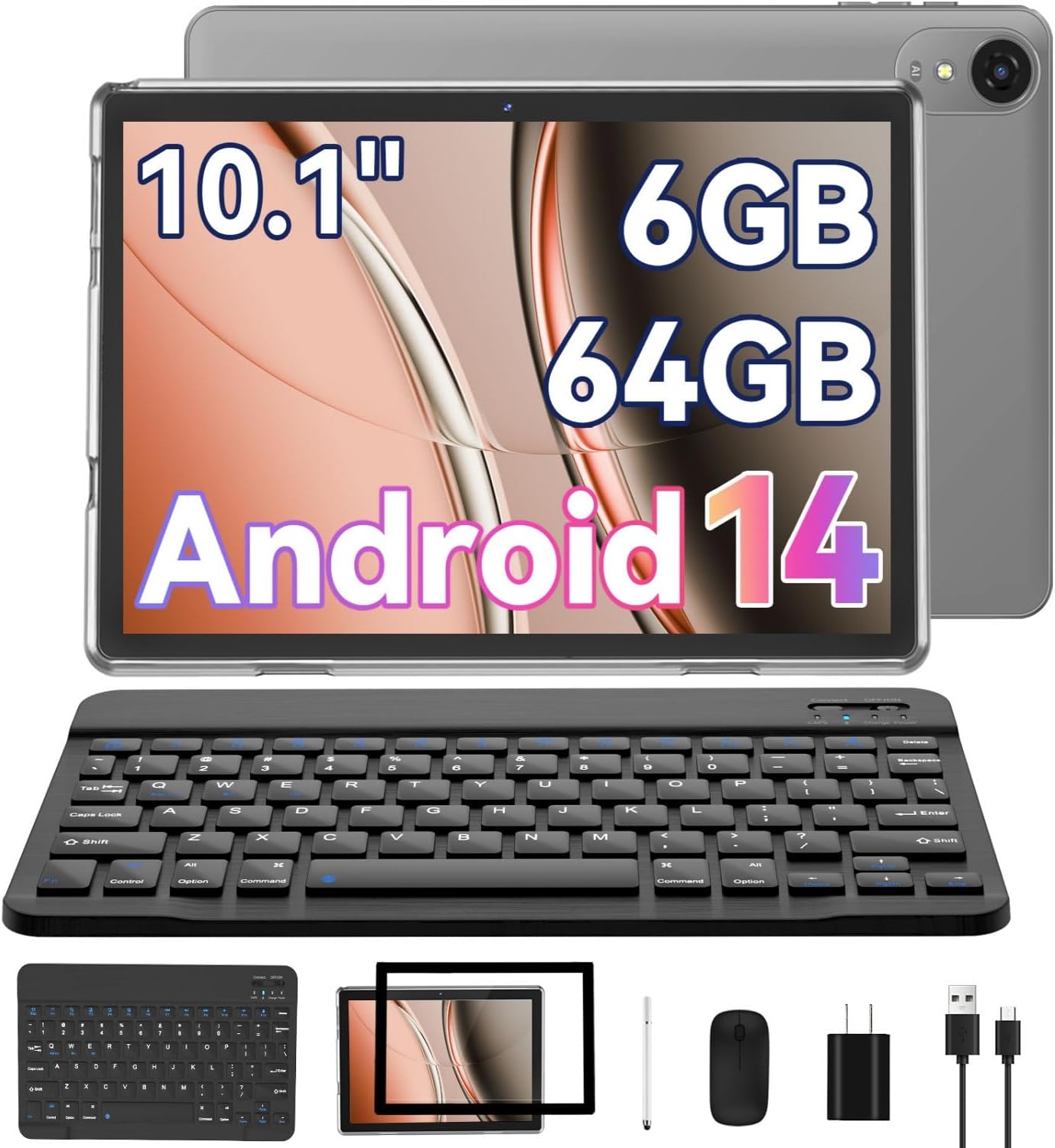 Amazon.com : HOTTABLET 10 inch Android 13 Tablet, 12GB RAM 128GB ROM ...