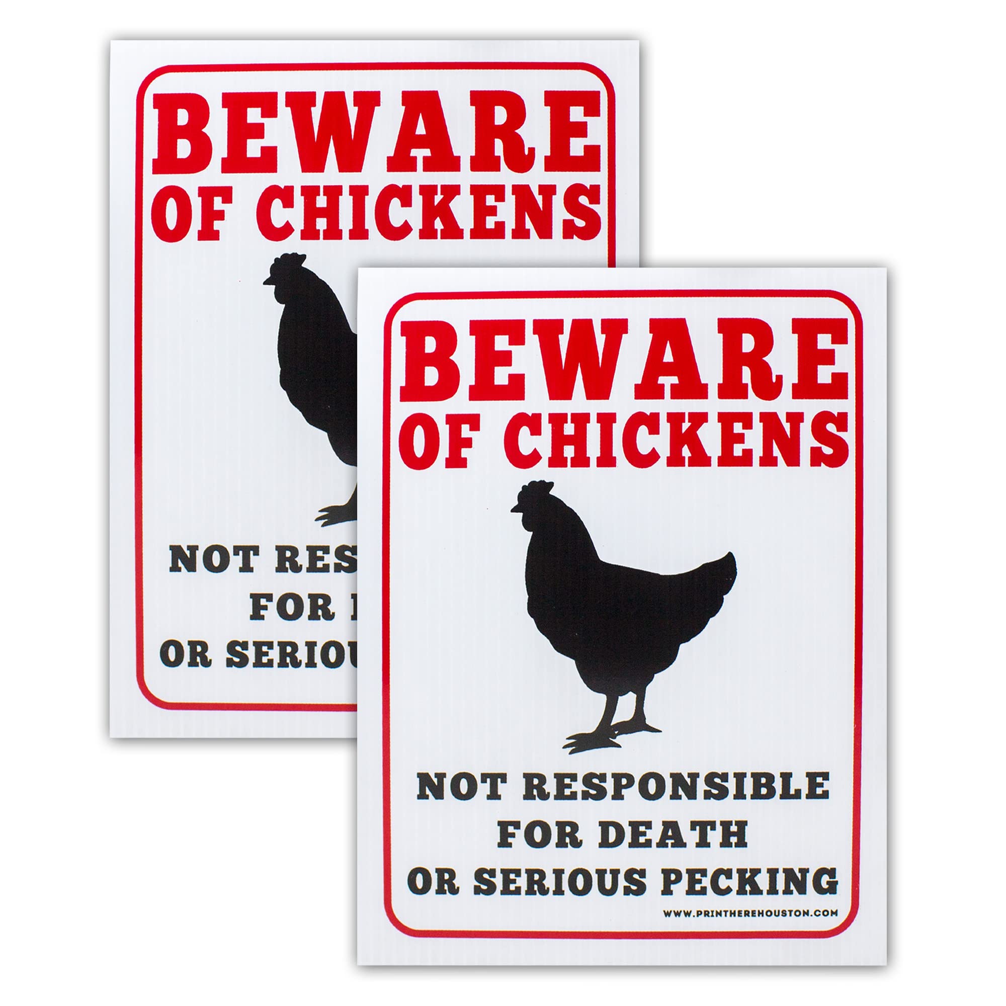 Buy VIBE INK Beware of Chickens Warning Sign (9" x 12") Serious Pecking ...
