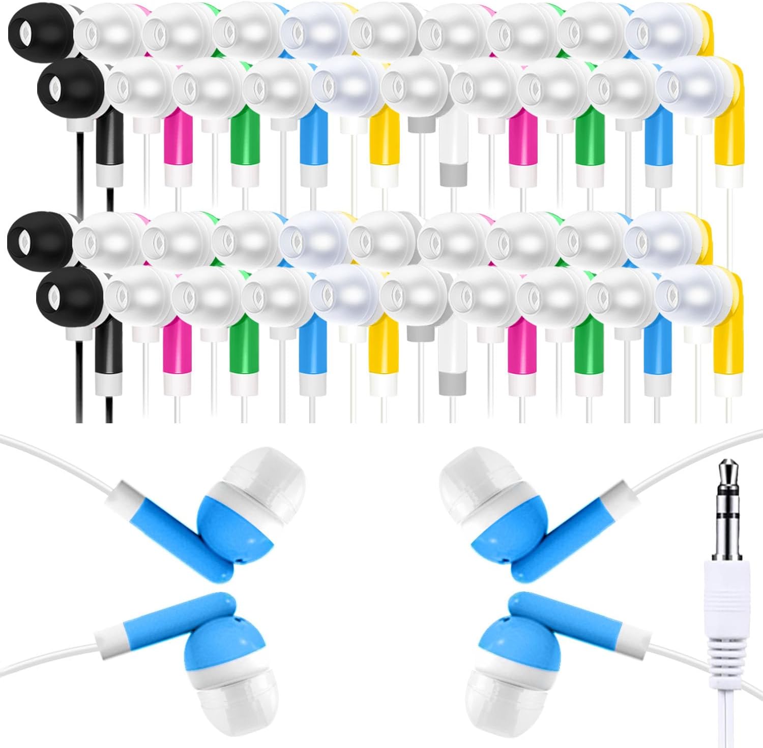 Amazon.com: Wensdo 30 Packs Kids Earbud Headphones Bulk, Wired ...