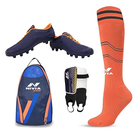 Nivia Multicolour Football Kit Combo of Shin Guard, Stocking and Shoe ...