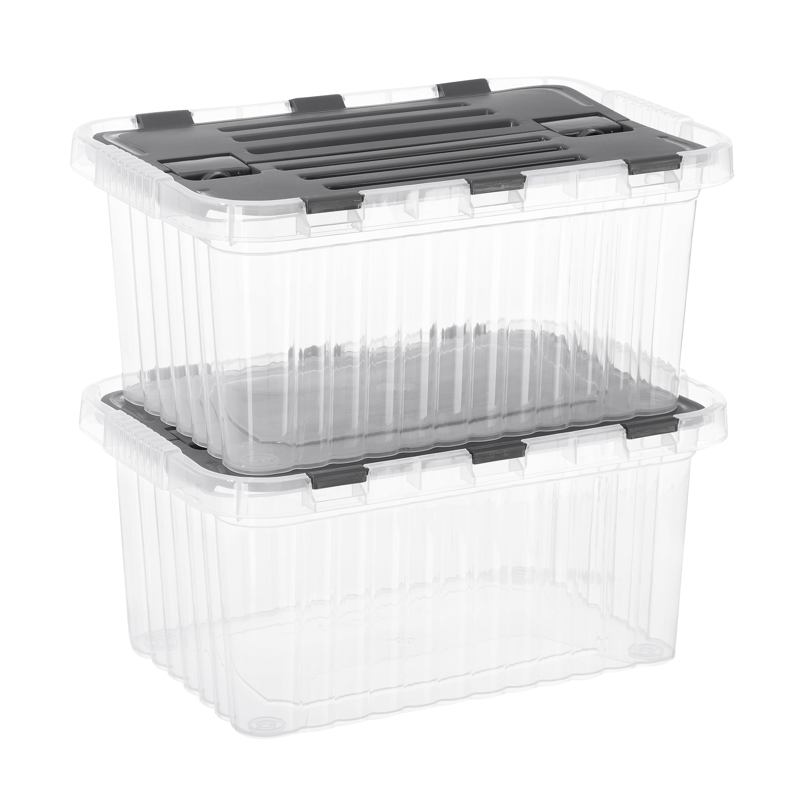 Amazon.com - Superio Storage Bins with Lids, Clear Plastic Containers ...