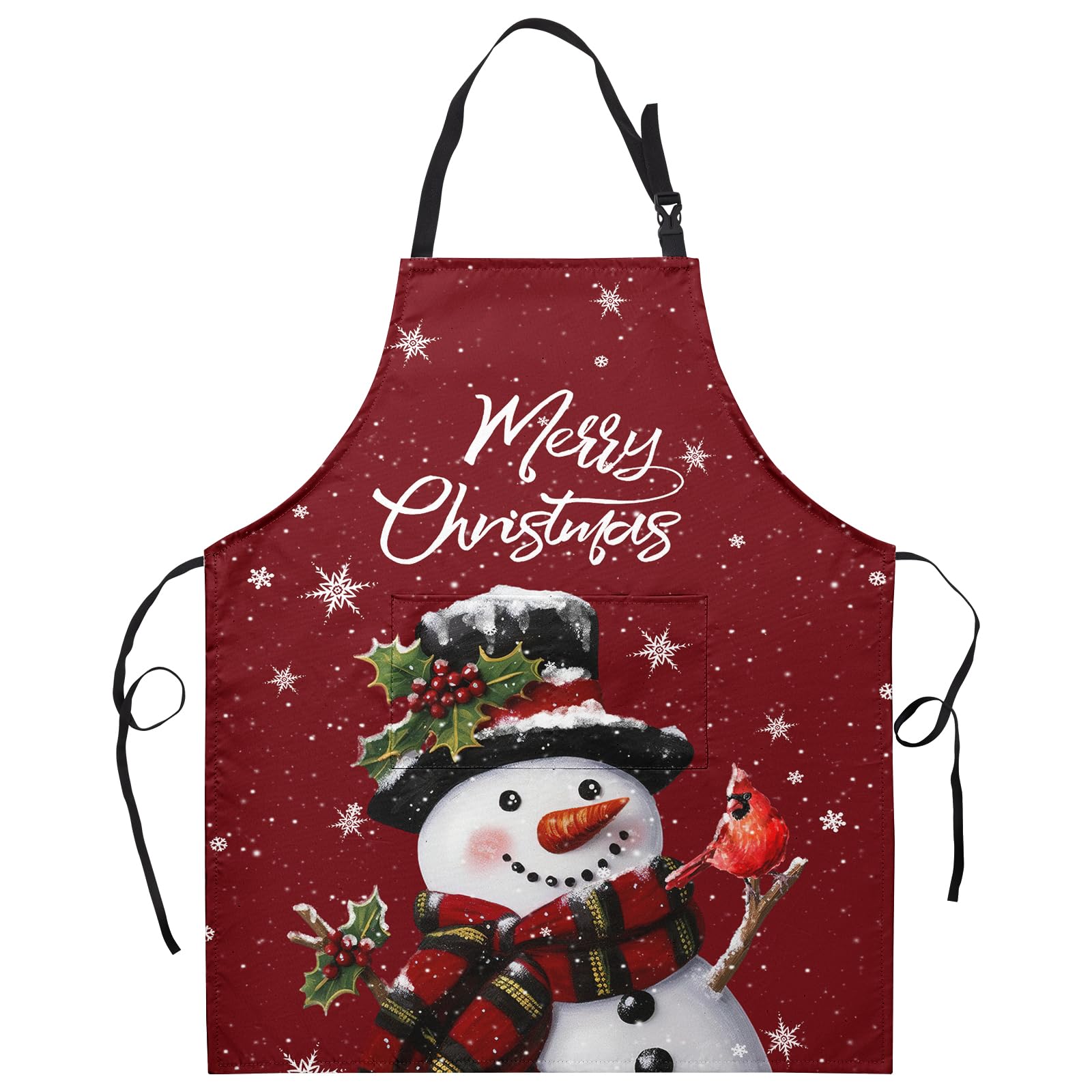 Amazon.com: Dacawin Christmas Snowman Aprons Red Winter Xmas Bird ...