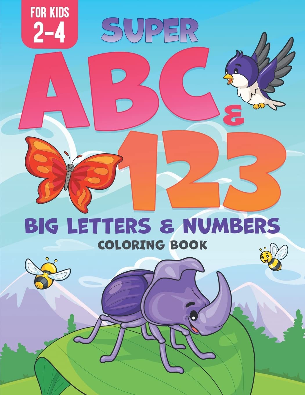 Amazon.com: Super ABC & 123: Big Letters & Numbers Coloring Book For ...