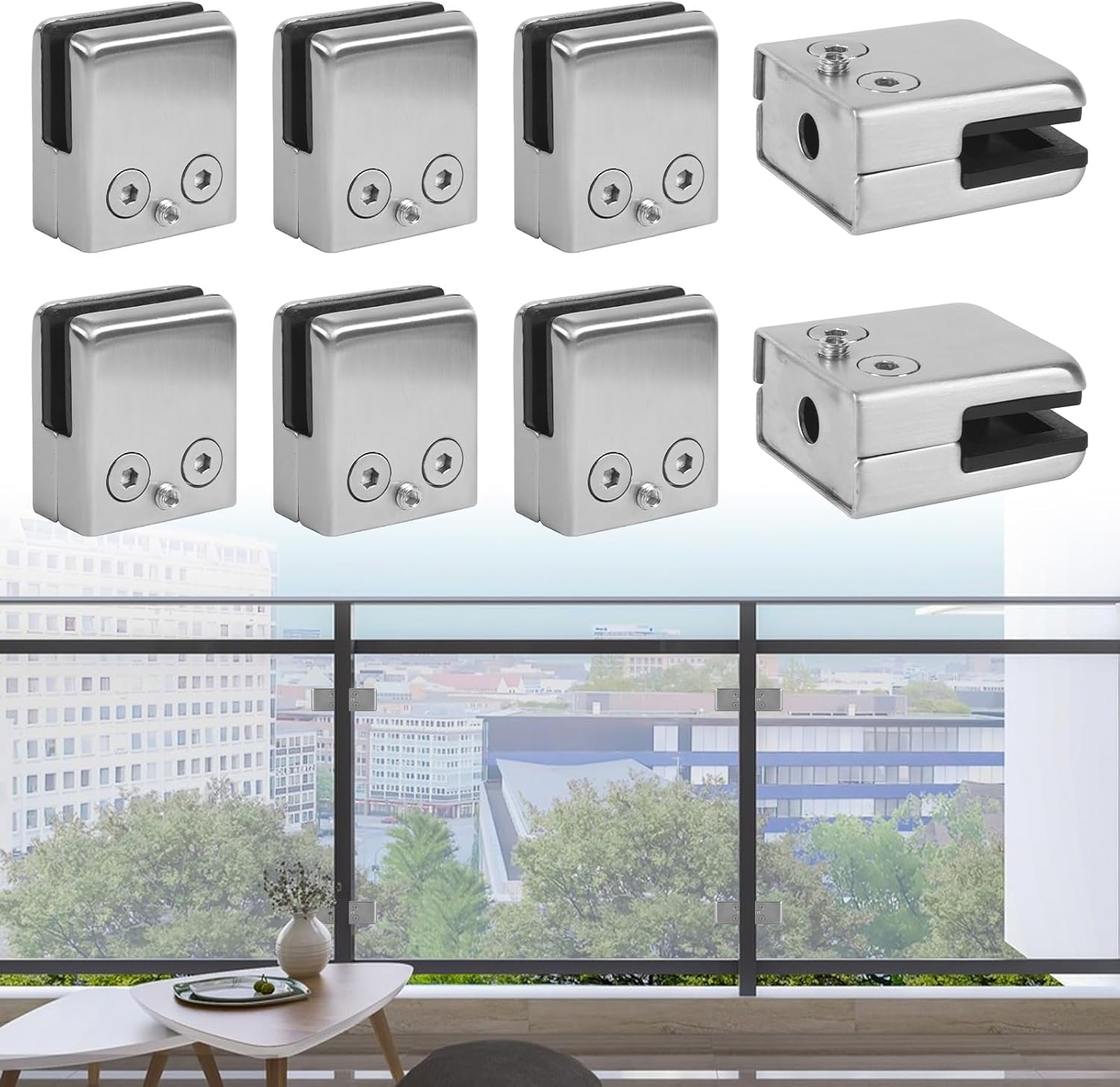 Amazon.com: WHATWEARS Stainless Steel Glass Clamp 8 Pack, 5/16"-1/2"(8 ...