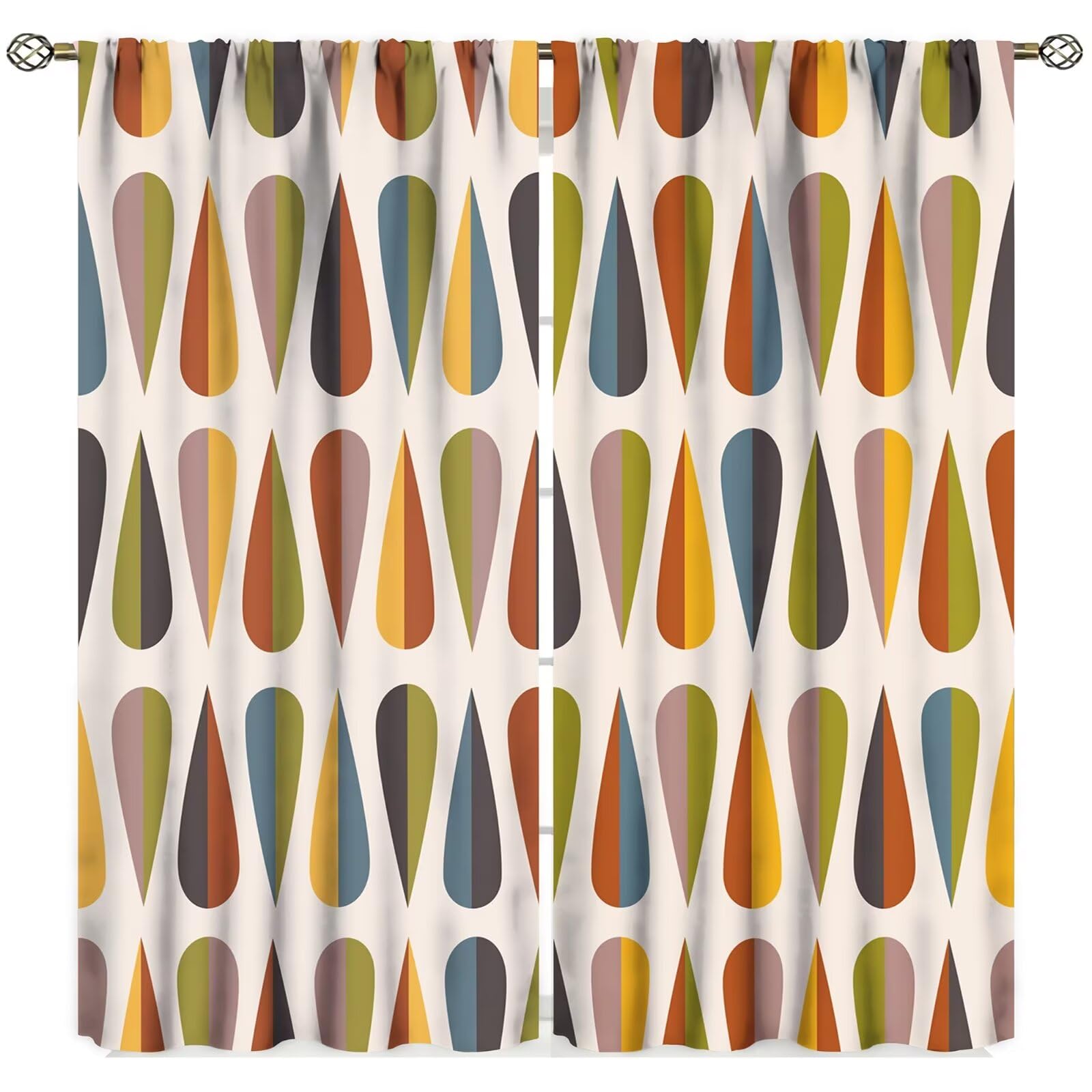 Amazon.com: Yearn Jear Mid Century Curtains Modern Colorful Abstract ...