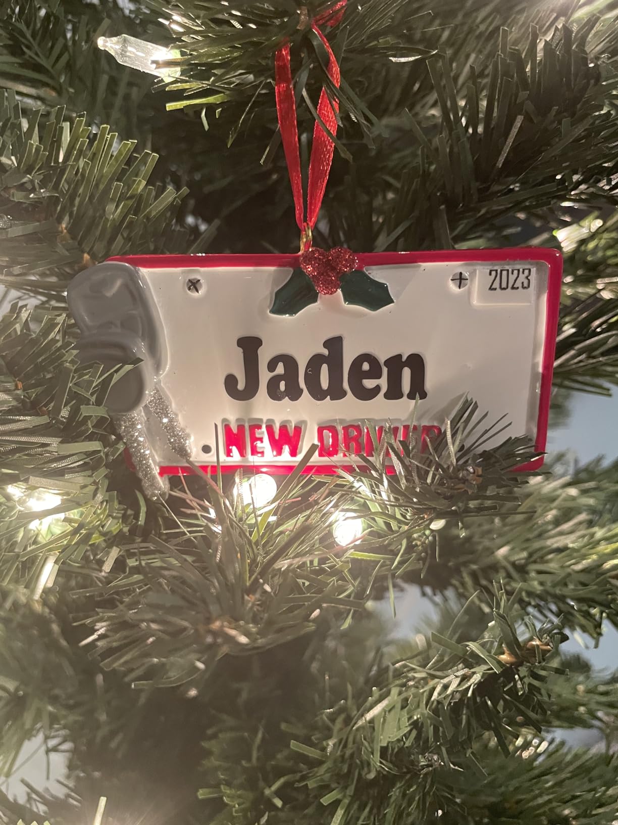 Amazon.com: New Driver - Personalized Car Christmas Ornament - License ...