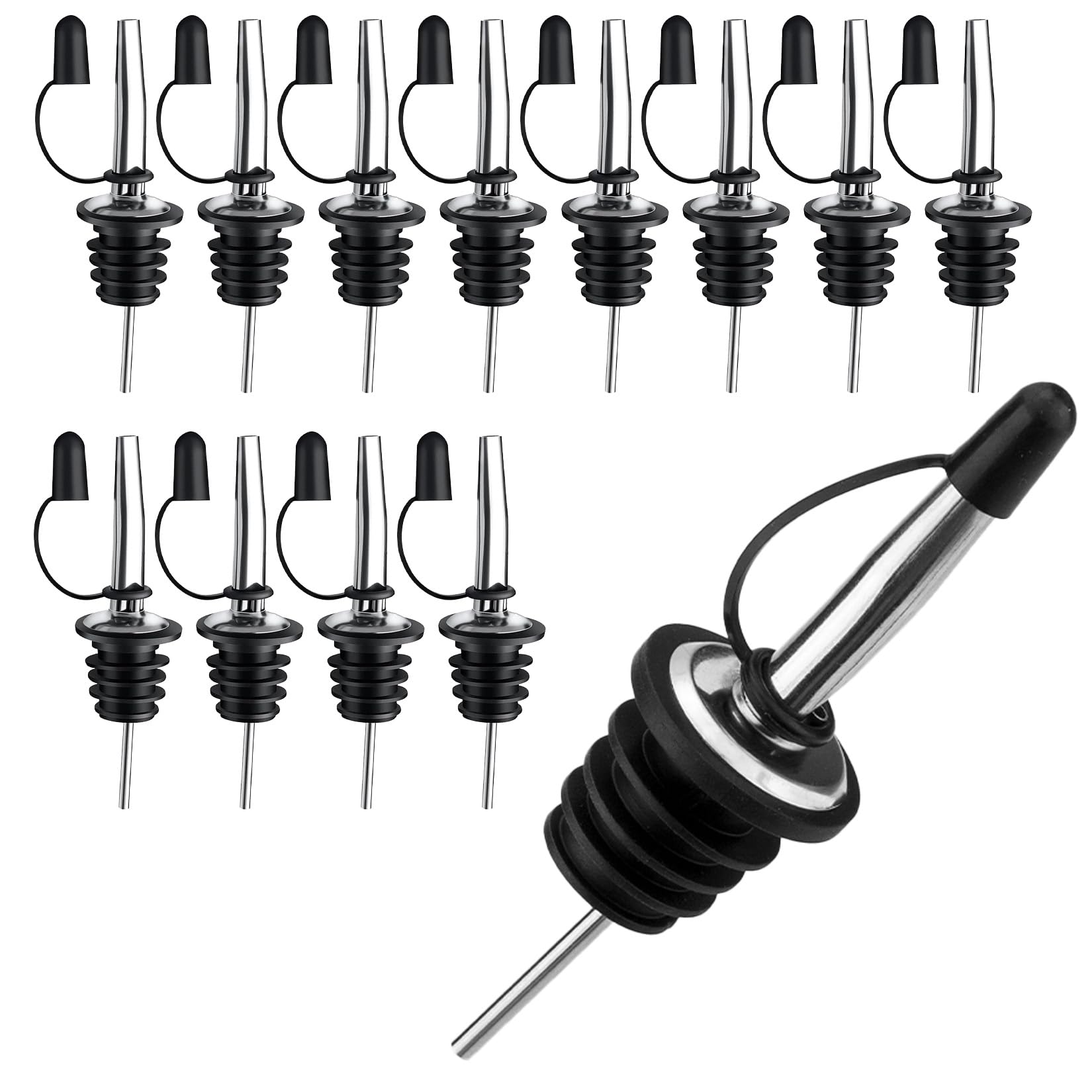Ewwtrey 12pcs Bottle Pourers for Spirits, Speed Pourers Liquor Pourers ...