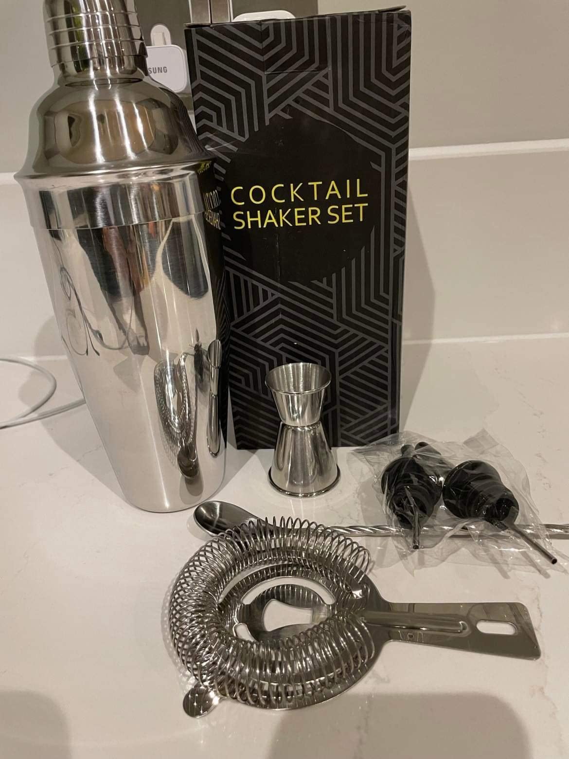 Cocktail Making Set, Cosicosy Cocktail Shaker Set 7 Pcs Professional ...