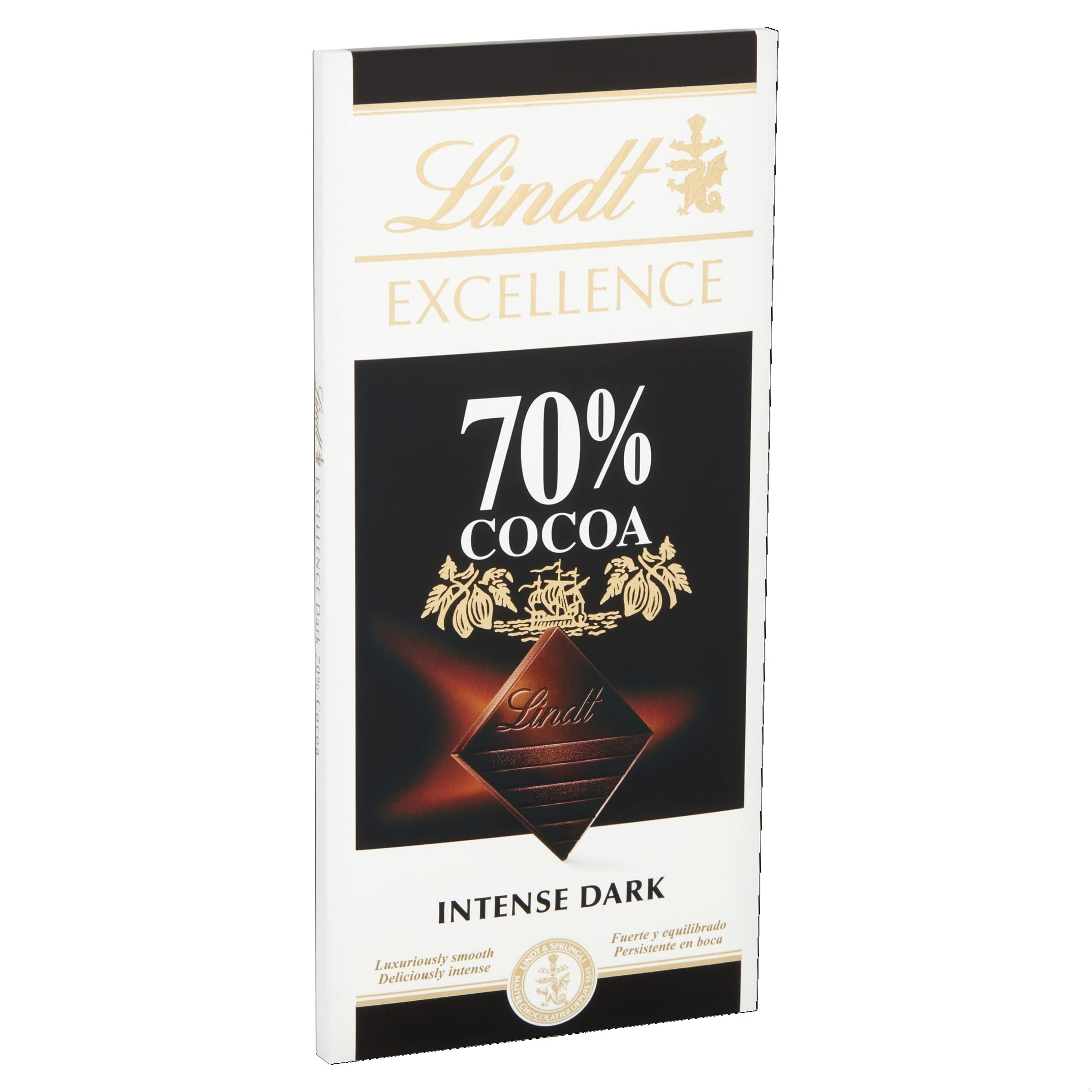 Lindt EXCELLENCE Intense Dark 70% Cocoa Chocolate Bar - 100 g : Amazon ...