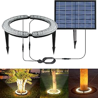 GULADUS Solar Palm Tree Lights Outside, 12000 mAh & 32 LEDs Warm Light ...