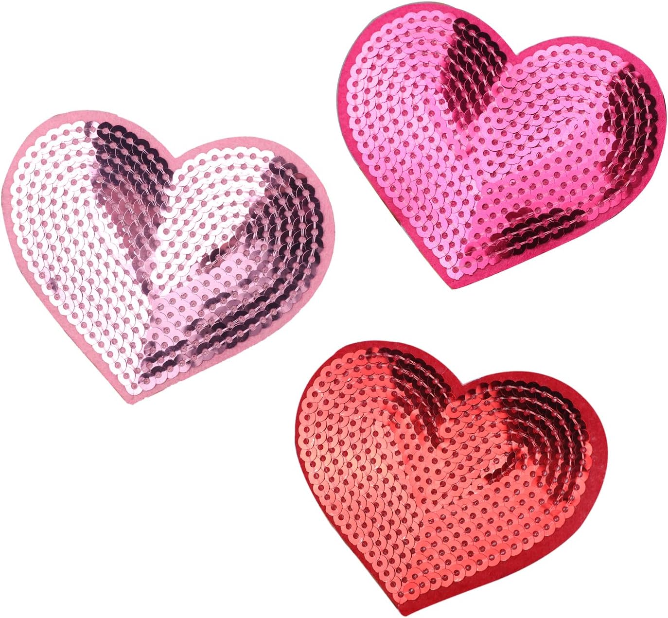 Amazon.com: Heart Shaped Iron Patches, 1 Dozen/12 Pieces Pink Love ...