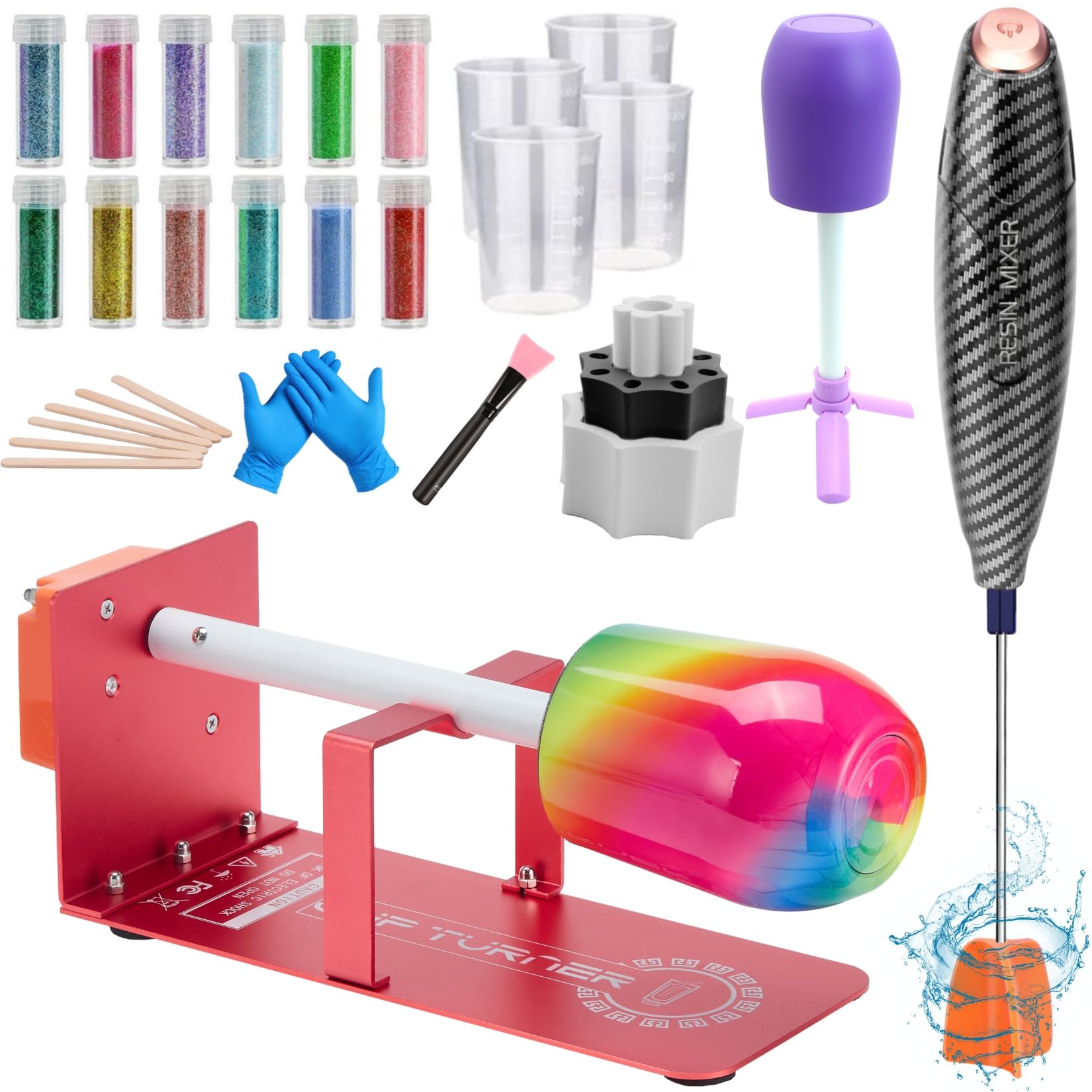 Amazon.com: HXH Cup Turner for Crafts Tumbler,Electric Resin Mixer ...