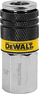 DEWALT Industrial Male Coupler, 1/4 In. MNPT Inlet, 6 Ball Push Connect ...