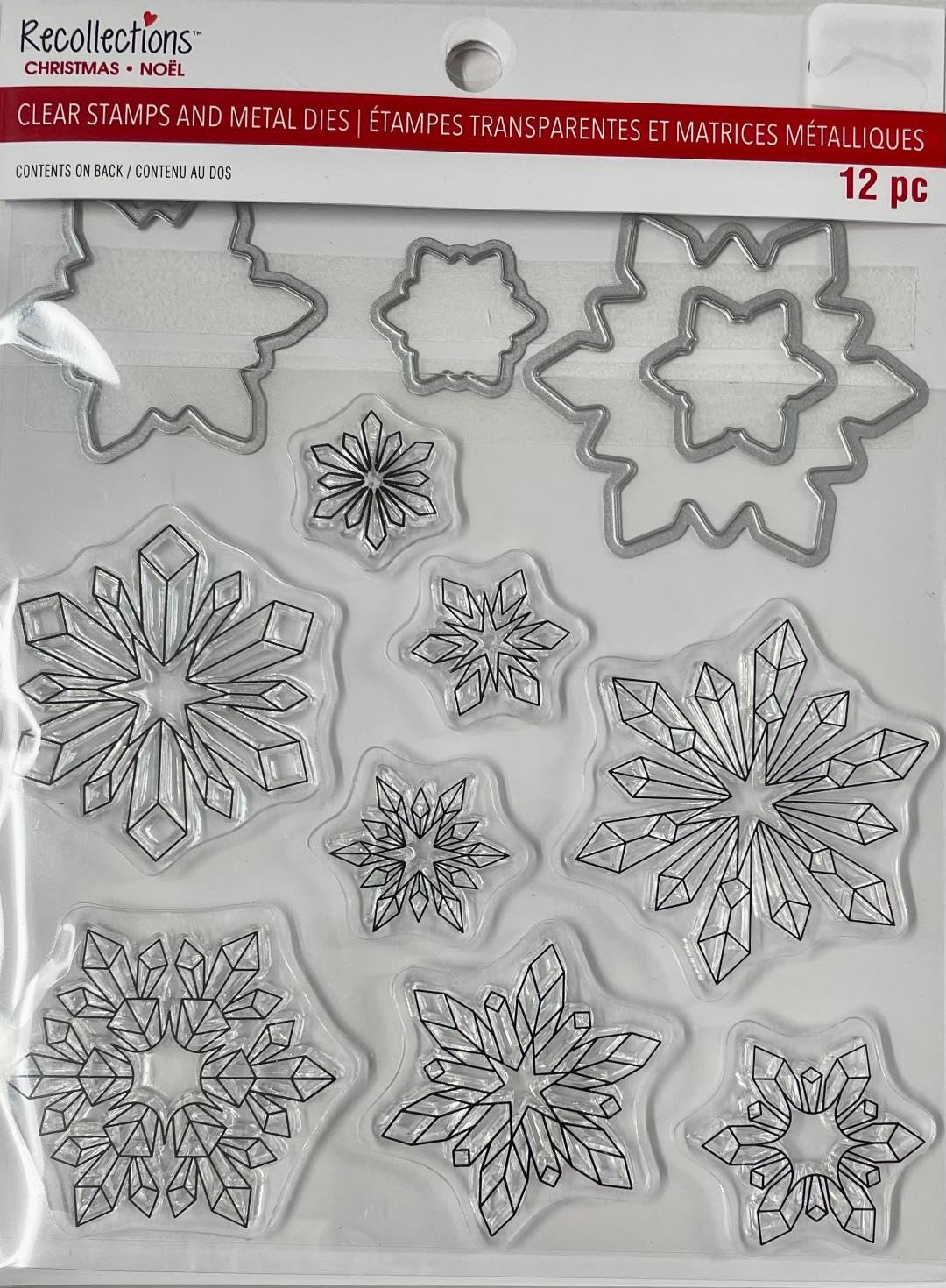 Amazon.com: Christmas Snowflake Clear Stamp & Metal Die Set by ...