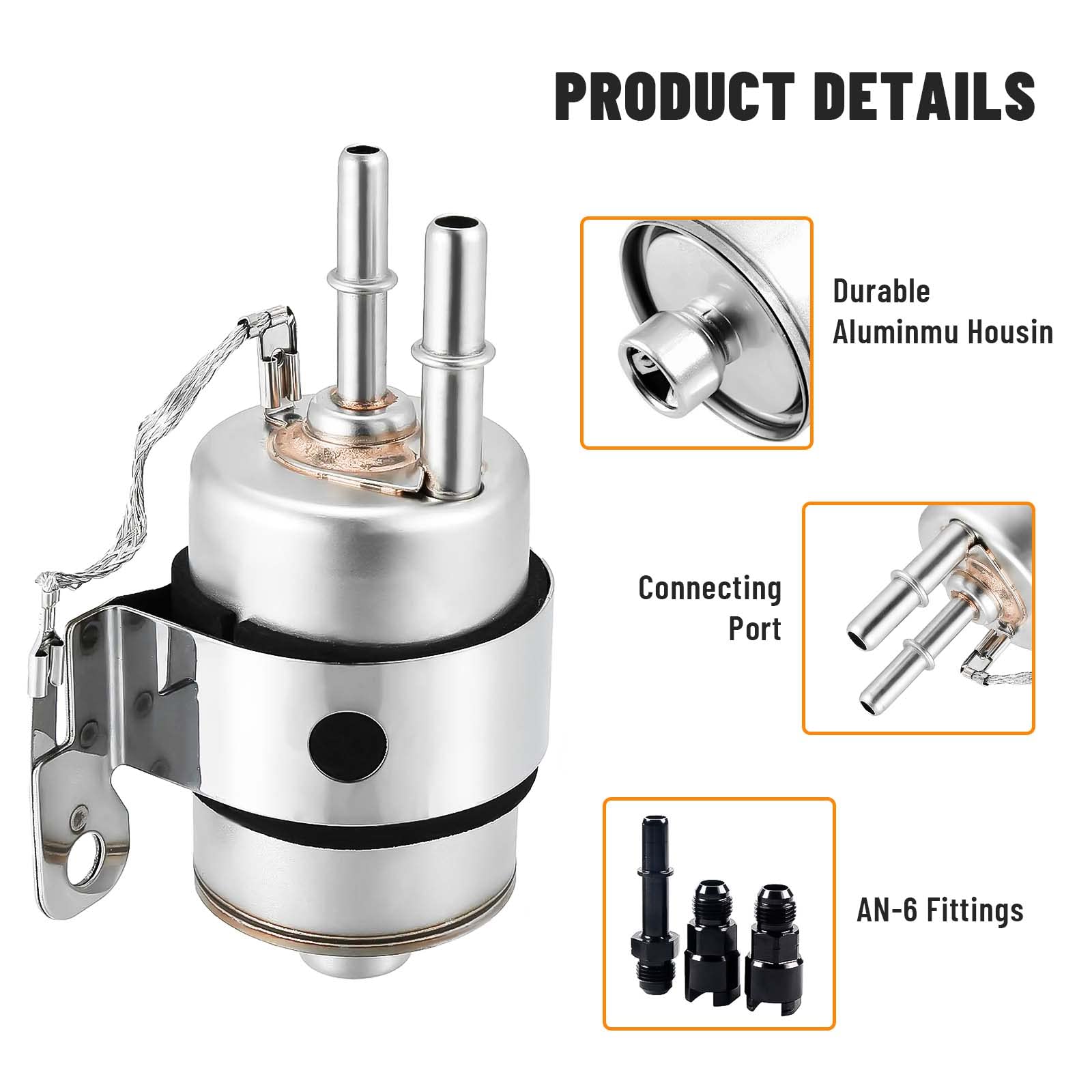 58 PSI Fuel Filter Regulator Kit Fuel Pressure Filter for LS Swap EFI ...