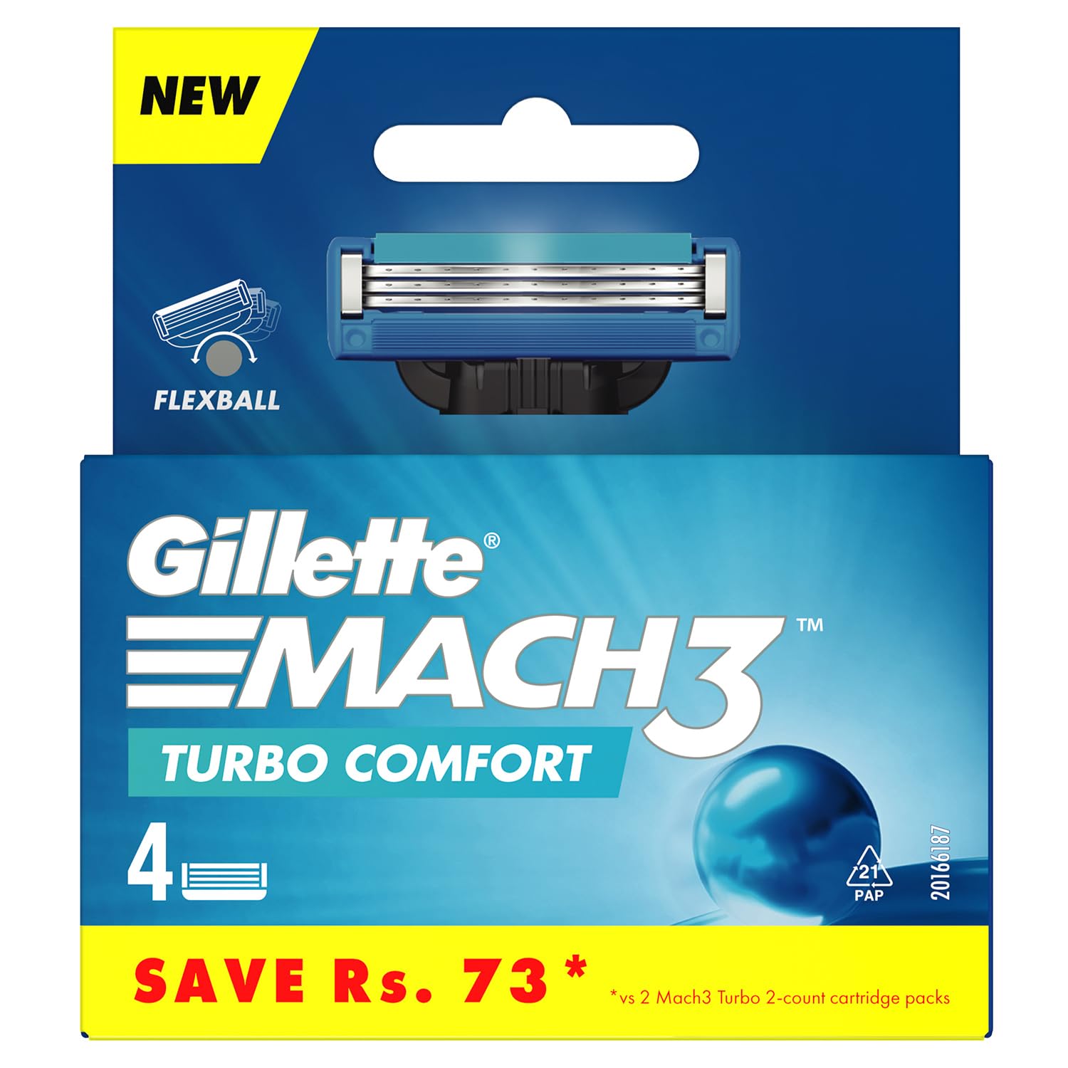 Buy Gillette Mach3 Turbo Manual Shaving Razor Blades - (Pack of 4 ...