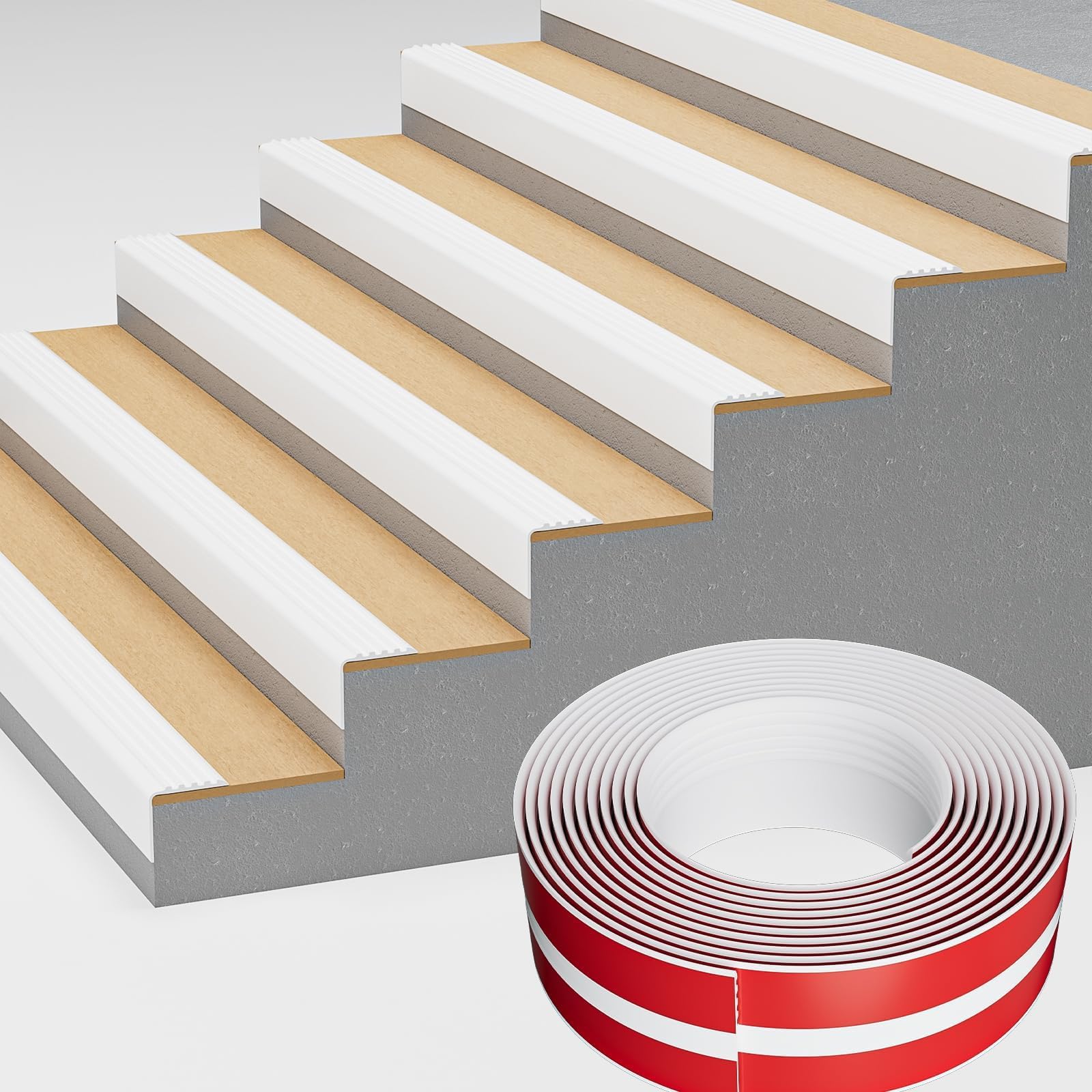 Snapklik.com : Elvone Stair Nosing, Rubber Edging Guard Trim Self ...