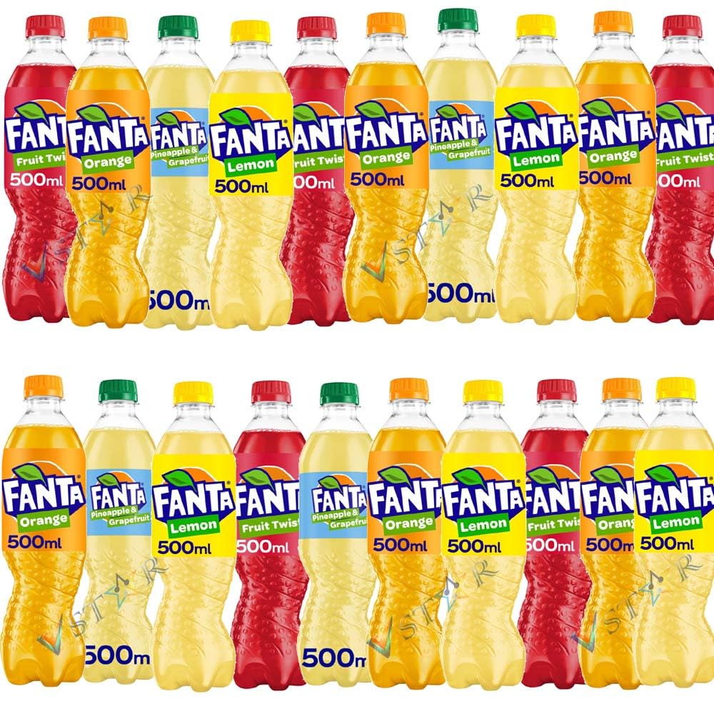 Fanta Soft Drink Random Mixed Case 500ml Bottles - Fruit Twist,Orange ...