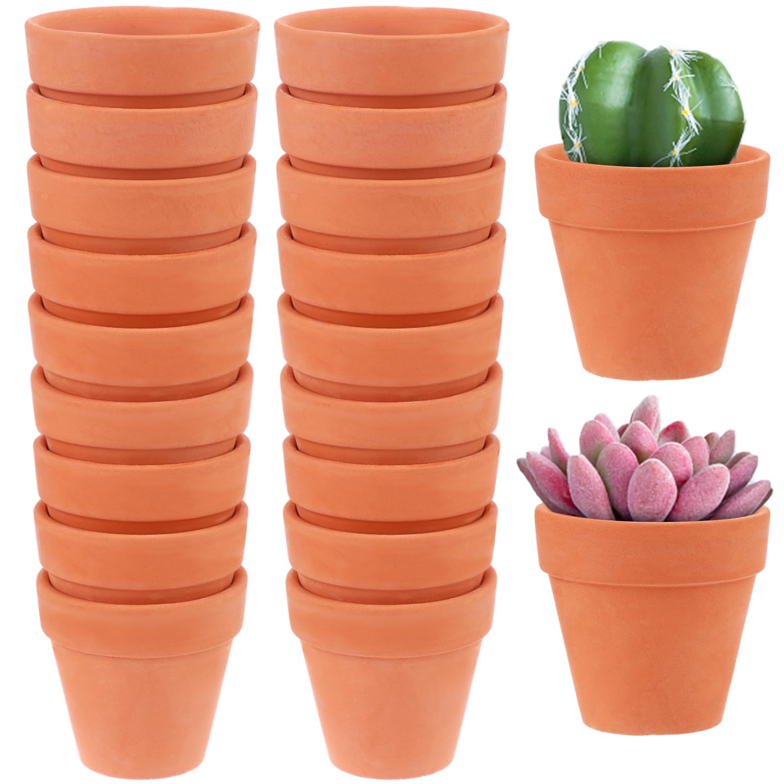 20 Pcs Mini Terracotta Pot Clay Pottery Planter 1.77 Inch Mini Clay ...