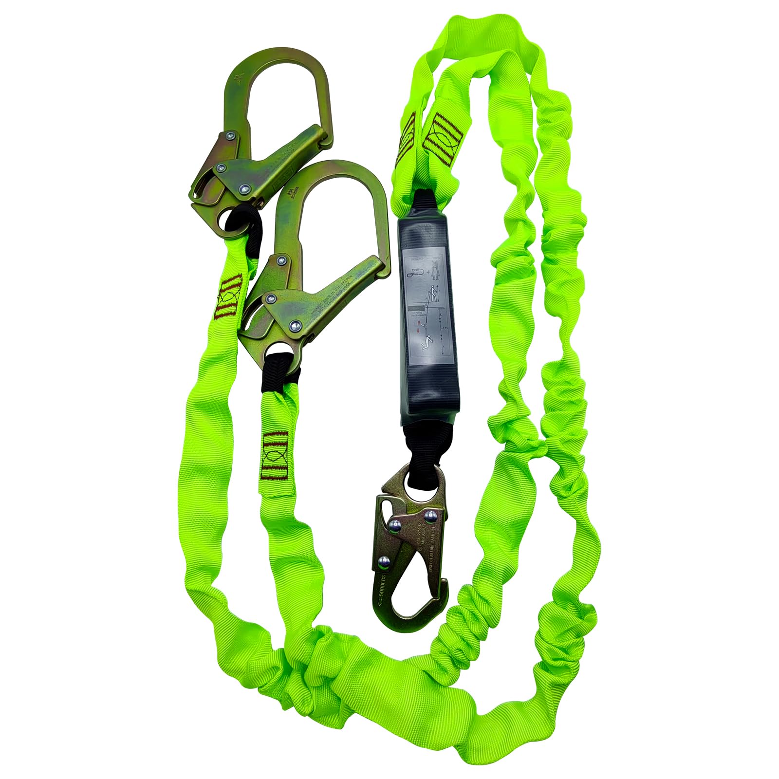 Snapklik.com : Yuneme 6FT Double Leg Internal Shock Absorber Safety ...