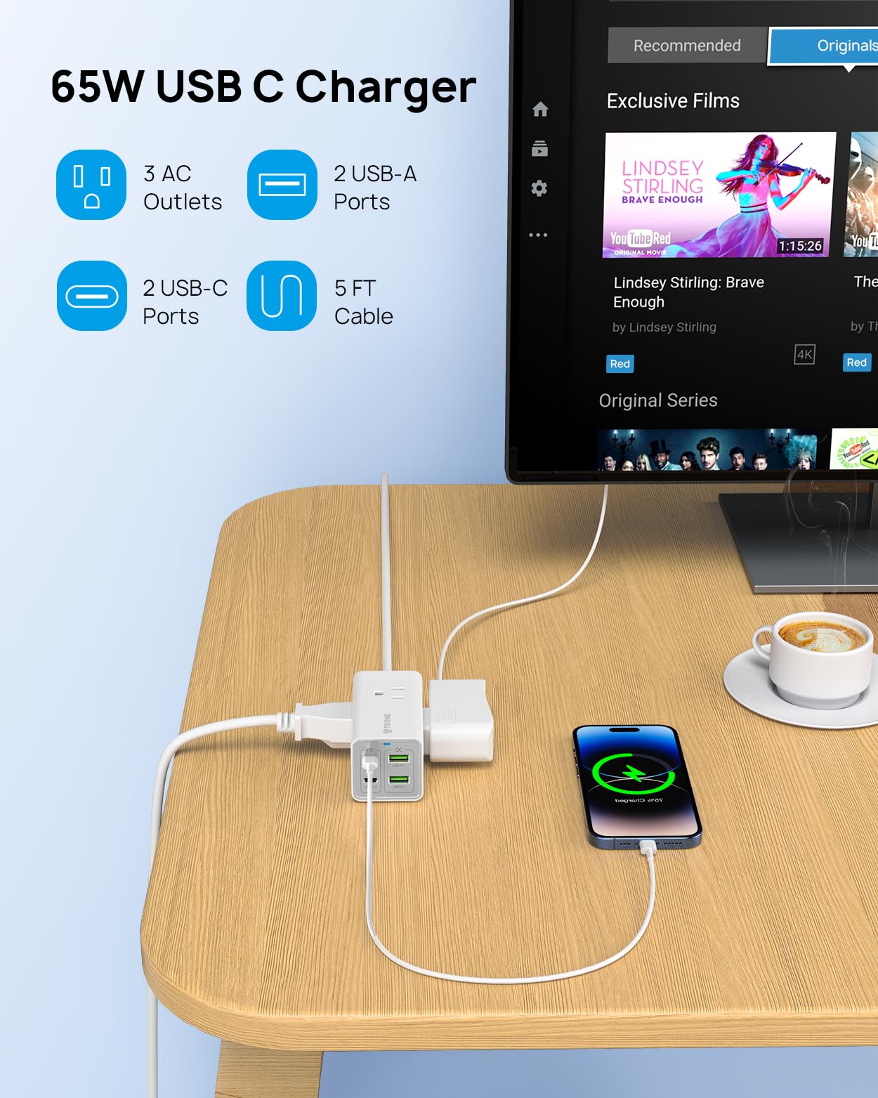 Snapklik.com : TROND 65W USB C Charger-7 In 1 Dual Voltage Travel Power ...