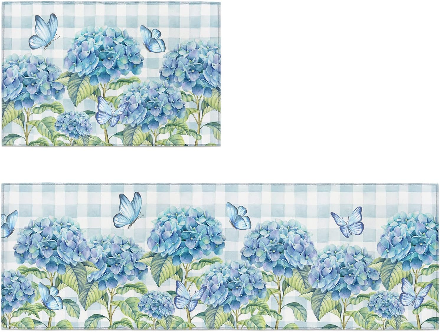 Amazon.com: Hydrangea Kitchen Mat Set of 2, Cushioned Anti-Fatigue Non ...