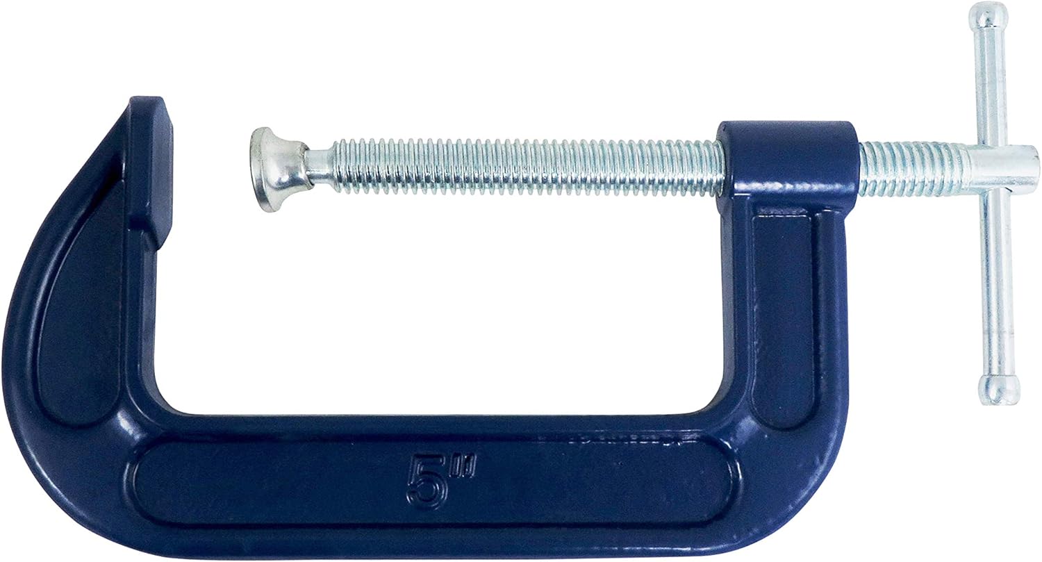 2 Pack Taytools 5 Inch C Clamps Malleable Steel Frame Power Coated Acme ...