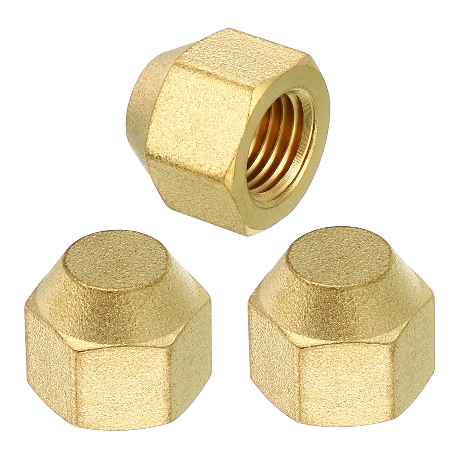 Amazon.com: PATIKIL 1/4" Brass Flare Cap, 7/16-20UNF Female Thread 3Pcs ...