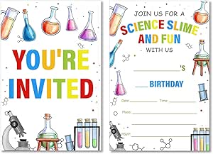 Amazon.com : Science Birthday Invitations with Envelopes Set of 20 ...