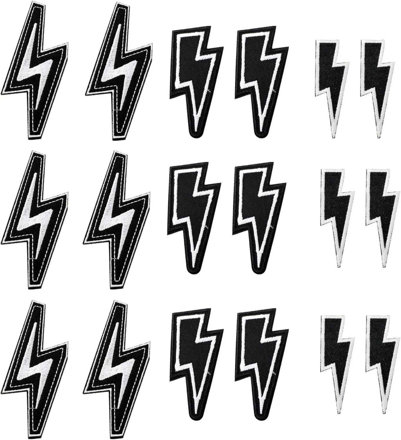 Amazon.com: Honbay 18PCS Lightning Iron On/Sew On Patches Black Flash ...