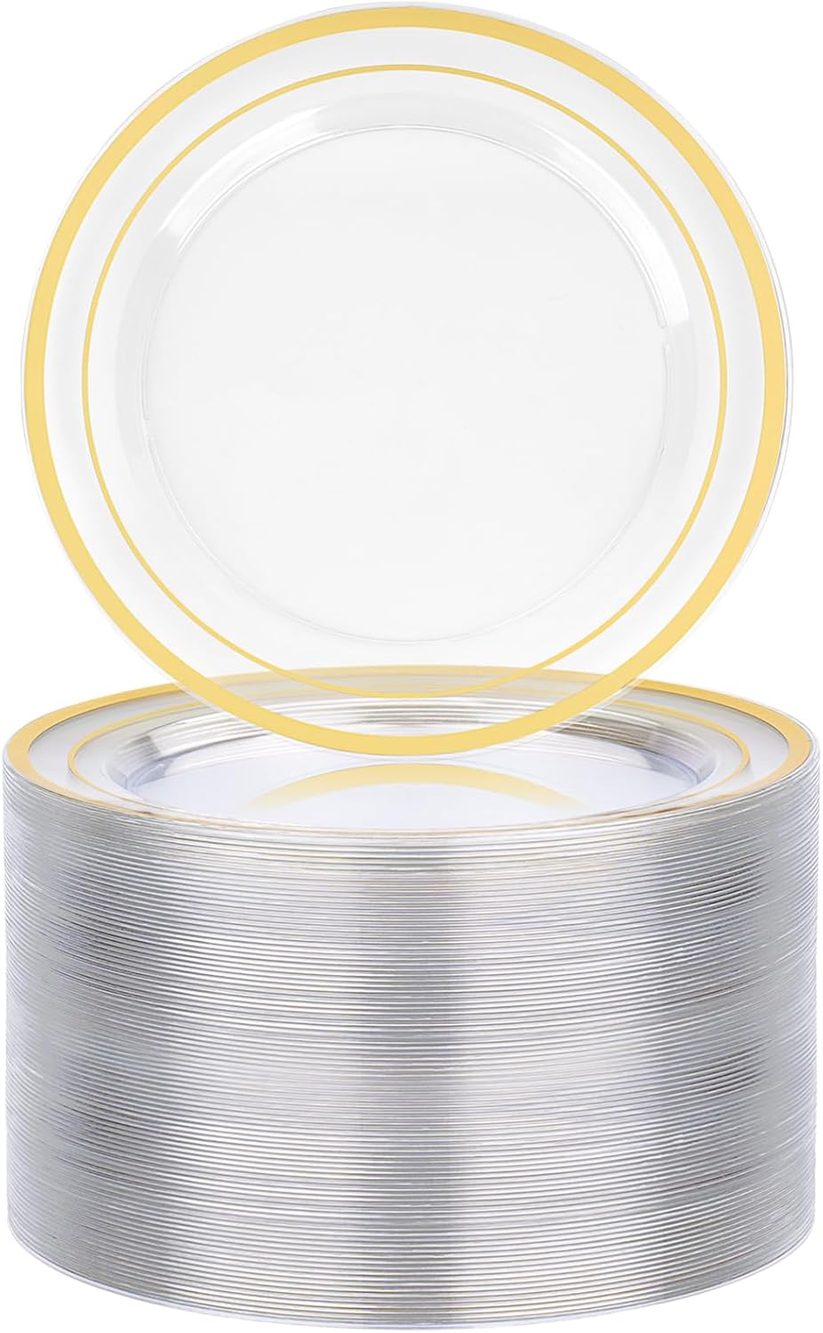 Amazon.com | BESTVIP 100PCS 7 Inch Clear Plastic Dessert Plates ...