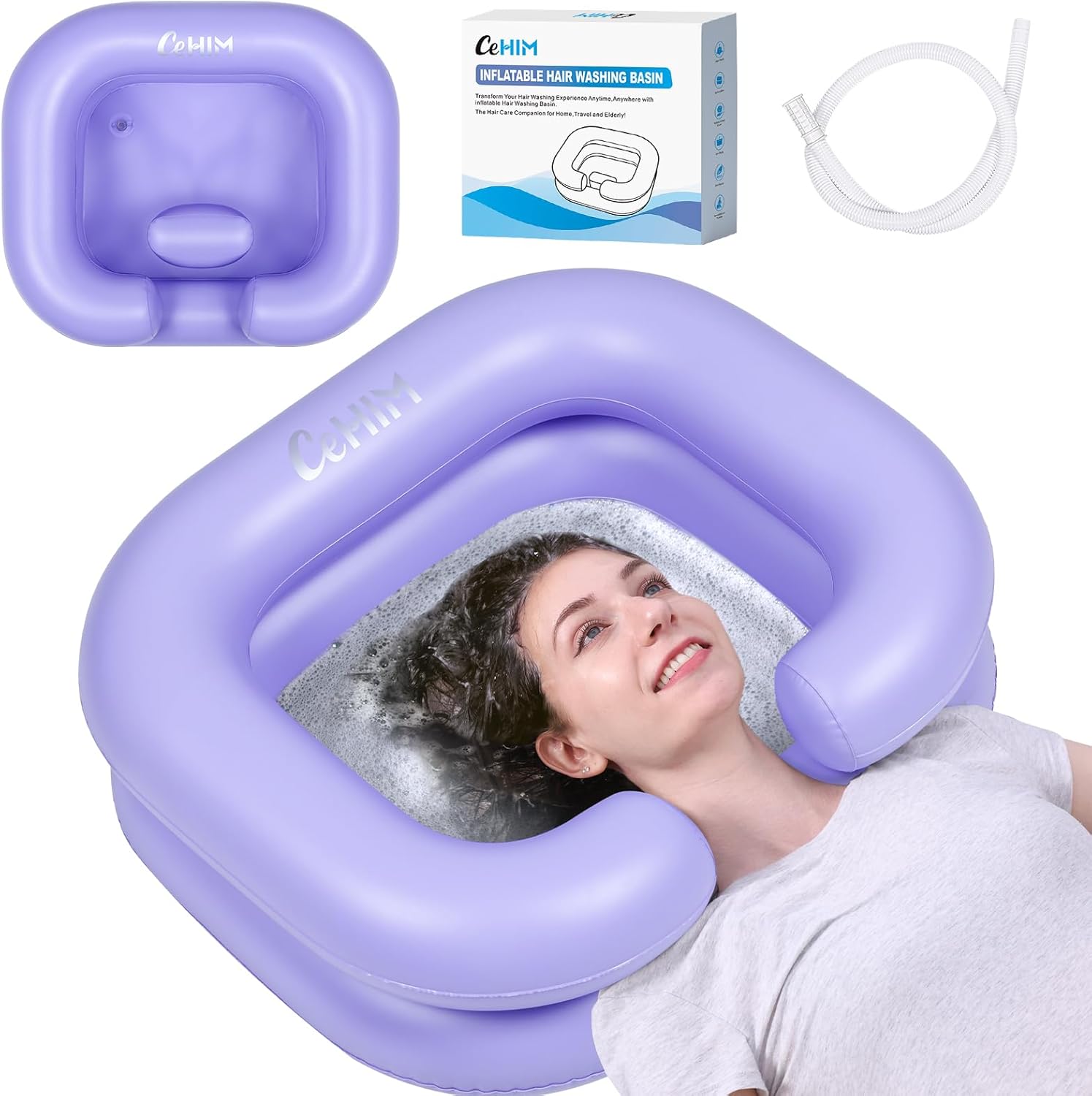 Amazon.com: Cehim Inflatable Shampoo Basin - Portable Shampoo Bowl ...