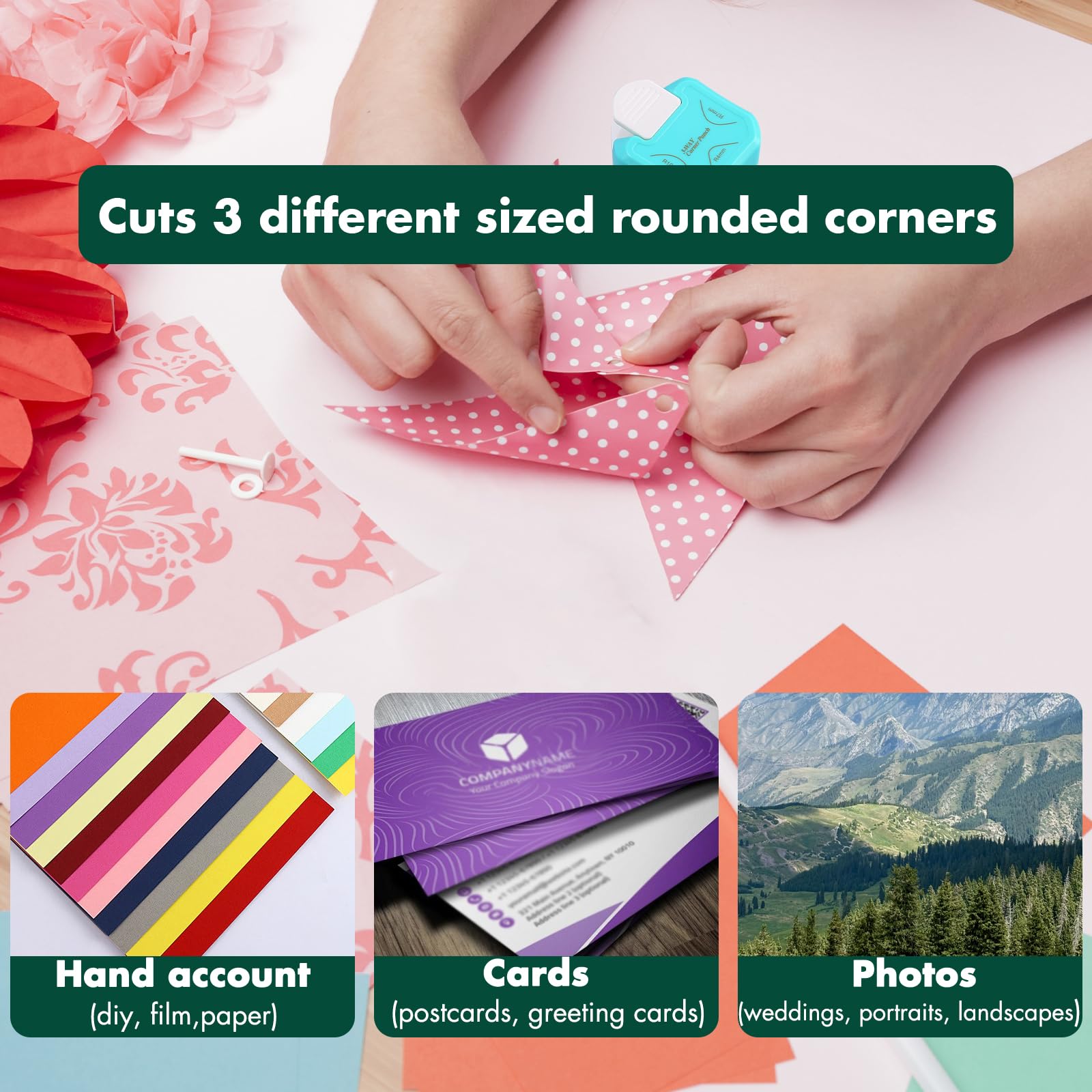 Snapklik.com : 3 In 1 Corner Rounder Punch, 4mm, 7mm, 10mm, 3 Way ...