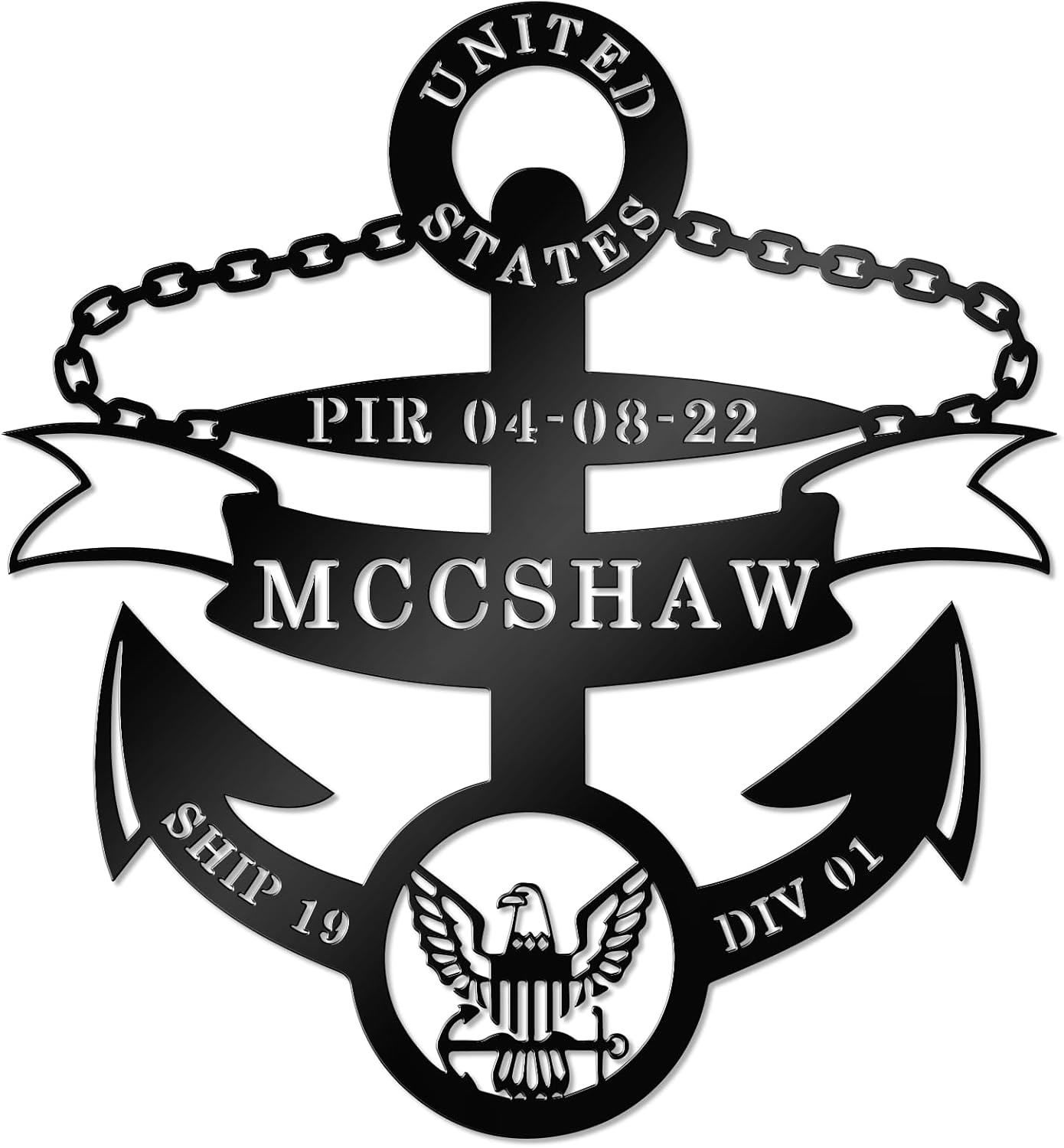 Amazon.com: Custom US Navy Anchor Metal Sign, Veteran Metal Sign, Navy ...