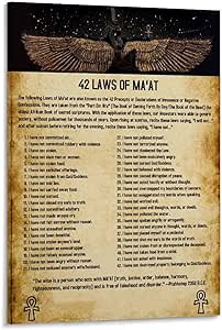 Amazon.com: Vintage Ancient Egyptian Culture Poster 42 Laws Of Maat ...