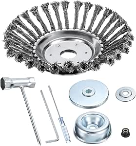 Amazon.com: uxcell Steel Wire Wheel Brush Weed Trimmer Head, Rotary ...