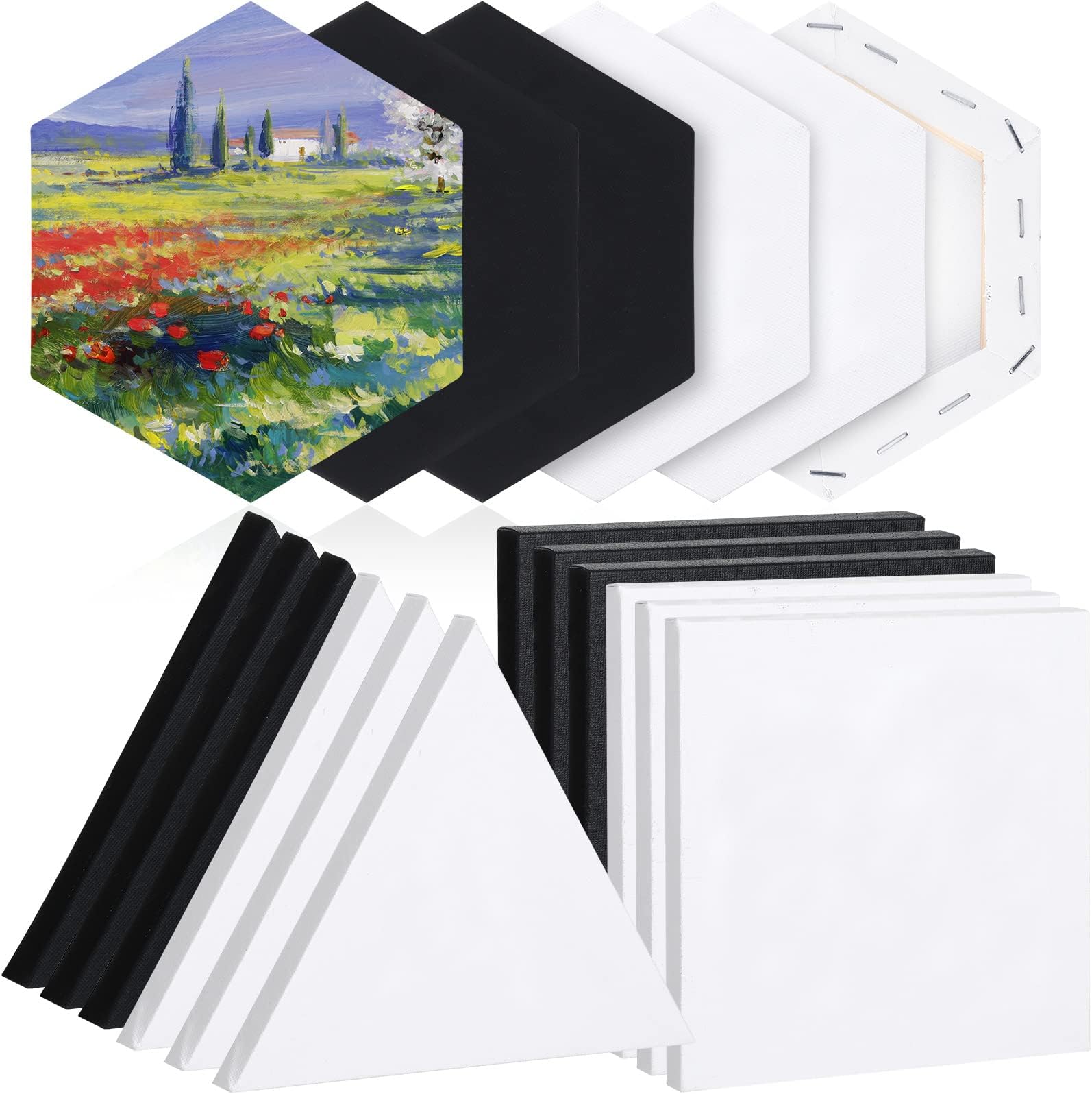 Amazon.com: Exceart 5 Pcs Canvas Painting Board Round Edge Star Shape ...