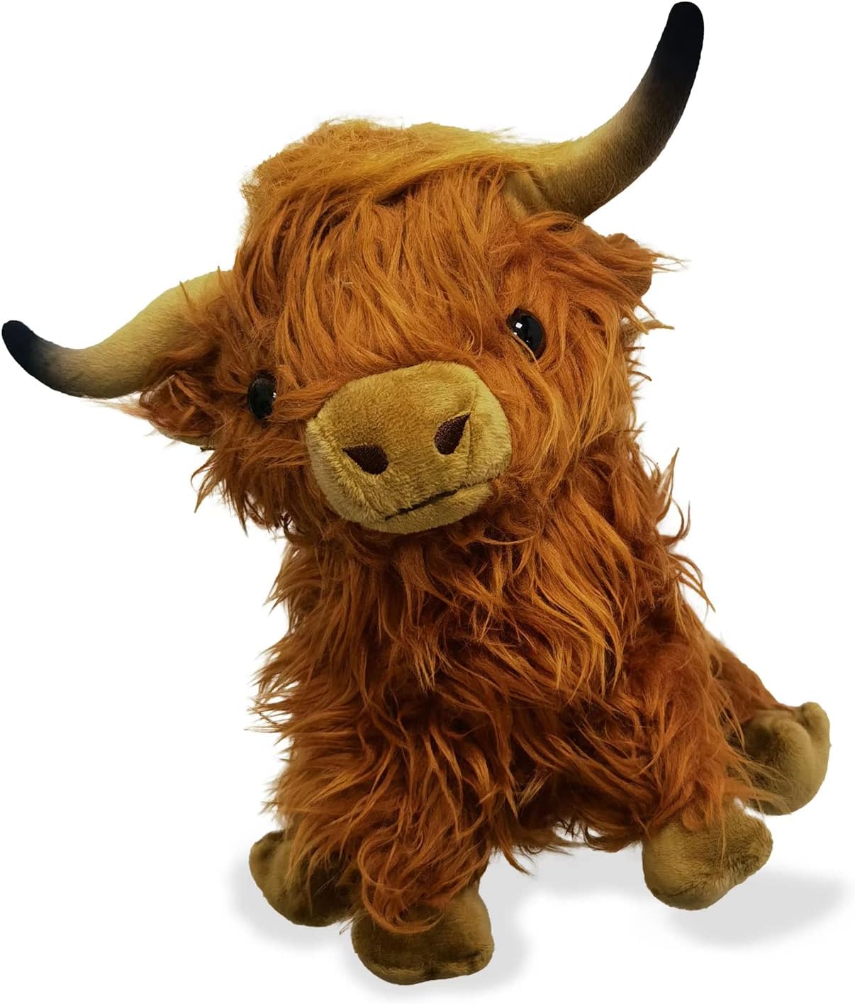 Amazon.com: Living Nature Highland Cow Brown Stuffed Animal | Farm Toy ...