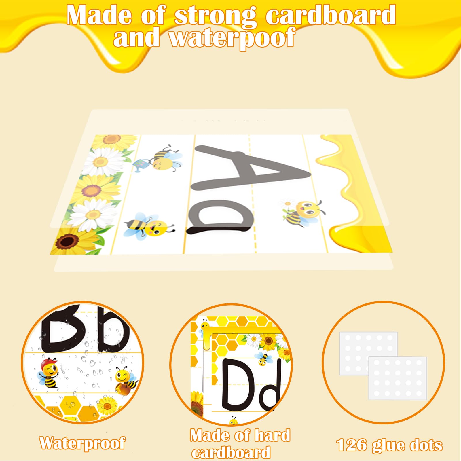 Snapklik.com : Alphabet Letters For Wall - Bee Themed ABC Poster ...