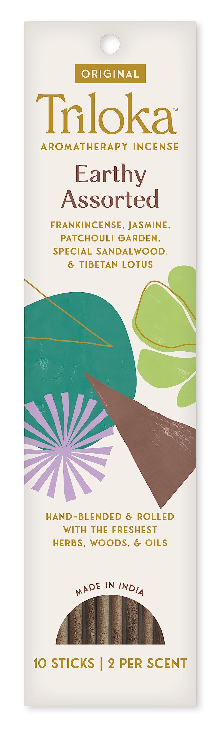 Amazon.com: Triloka Original Incense, Earthy Assorted, 10 Stricks ...
