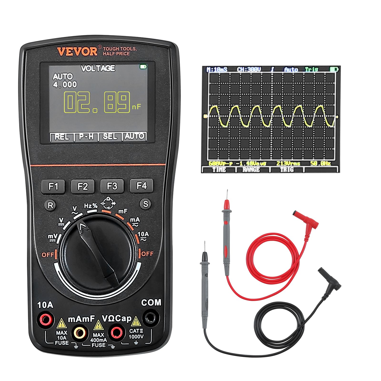VEVOR 2-in-1 Handheld Digital Lab Oscilloscope, 2.5MS/S Sampling Rate ...
