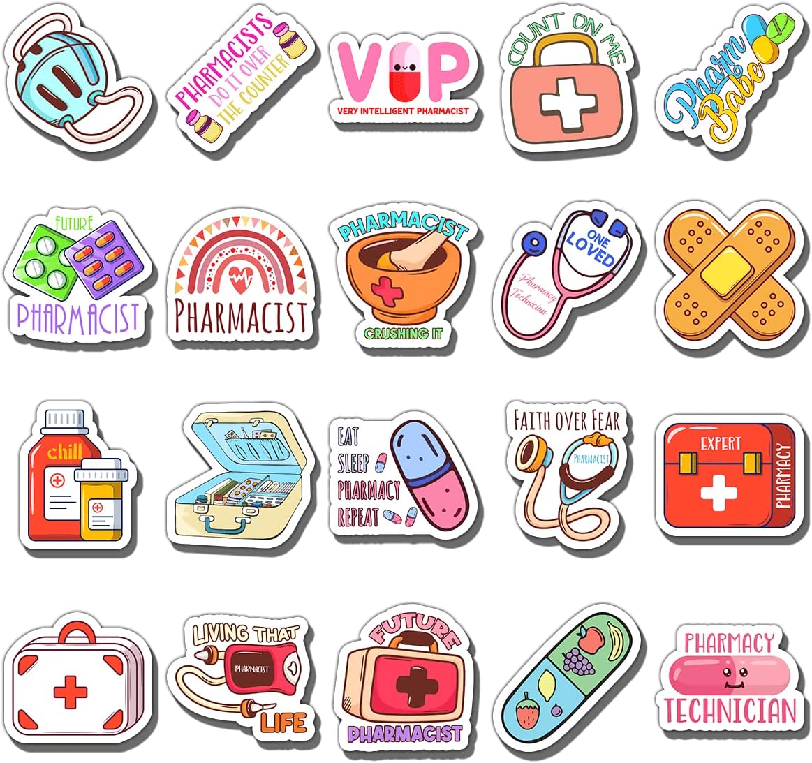 Amazon.com: GOLEEX 20 Pack Pcs Waterproof Vinyl Pharmacist Sticker ...