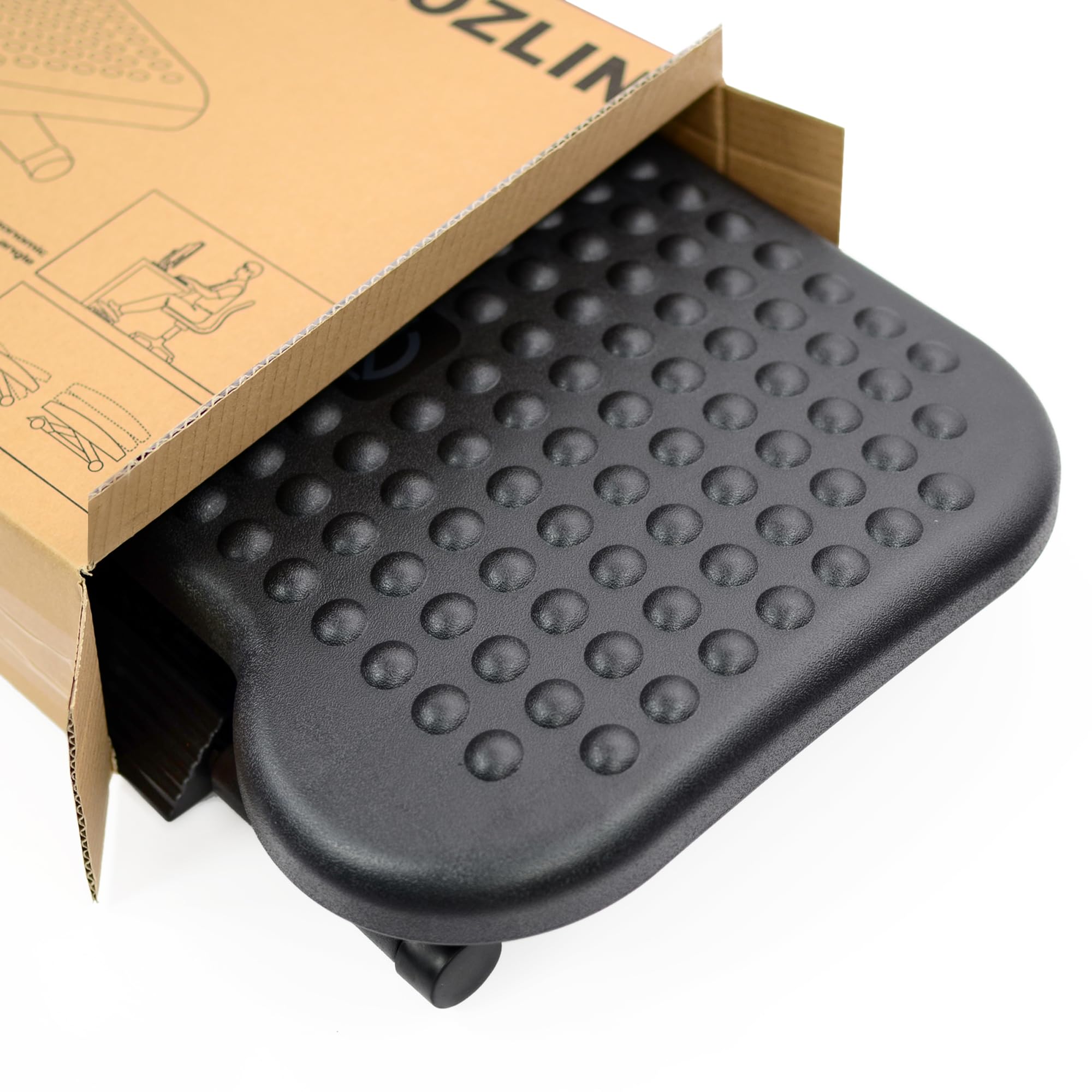 Snapklik.com : Under Desk Footrest Adjustable Height Comfy Foot Rest