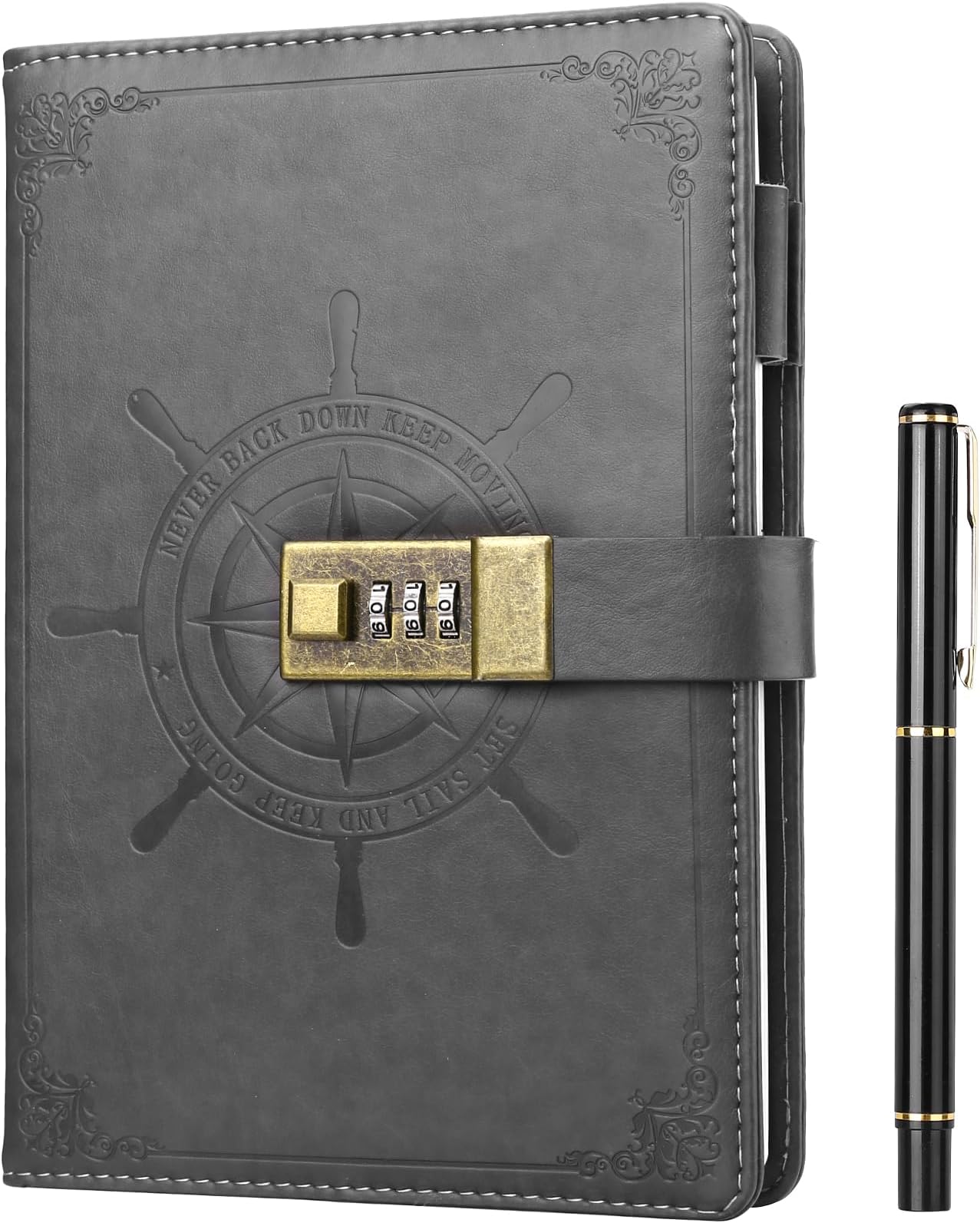 Kesote A5 Diary with Lock Leather Cover Lock Notebook Lined Notebook ...