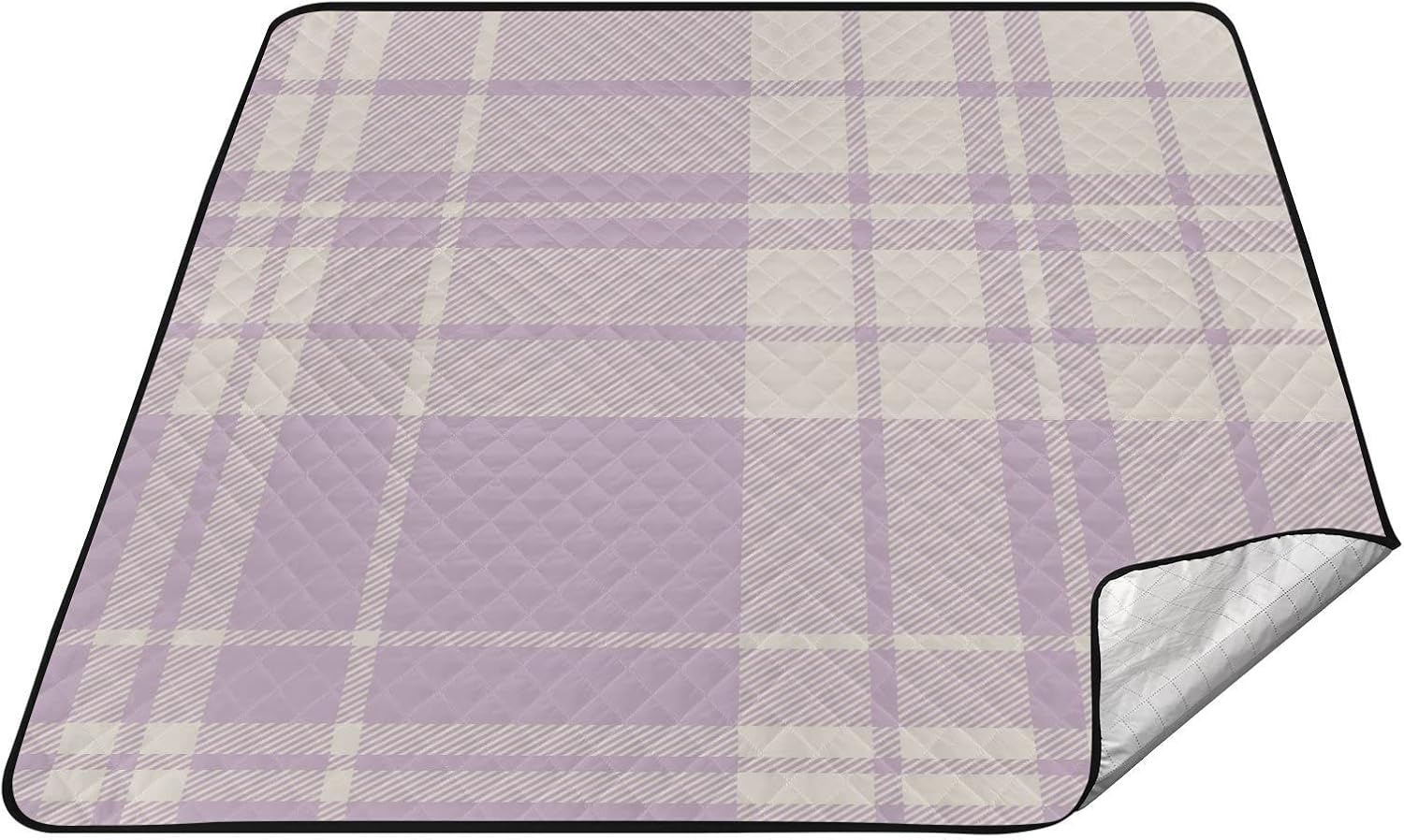 Amazon.com: Lightweight Picnic Blankets Plaid Light Purple Ground ...