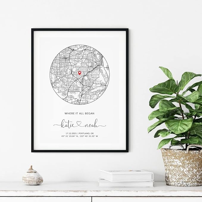 Amazon.com - Custom Where We Met Map Print, The Night We Met ...