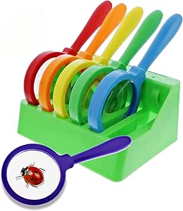 Get Out! Magnifying Glasses for Classroom - 6 Pack Shatterproof Hand ...