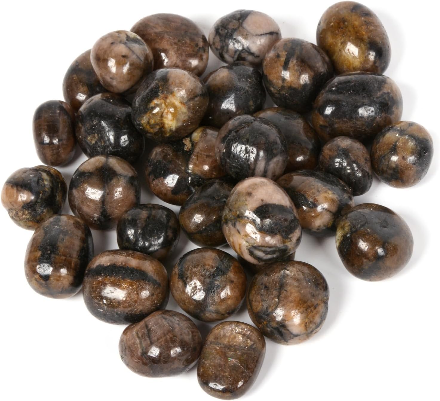 Amazon.com: 100 Grams Chiastolite Cross Stone Tumbled Polished Natural ...